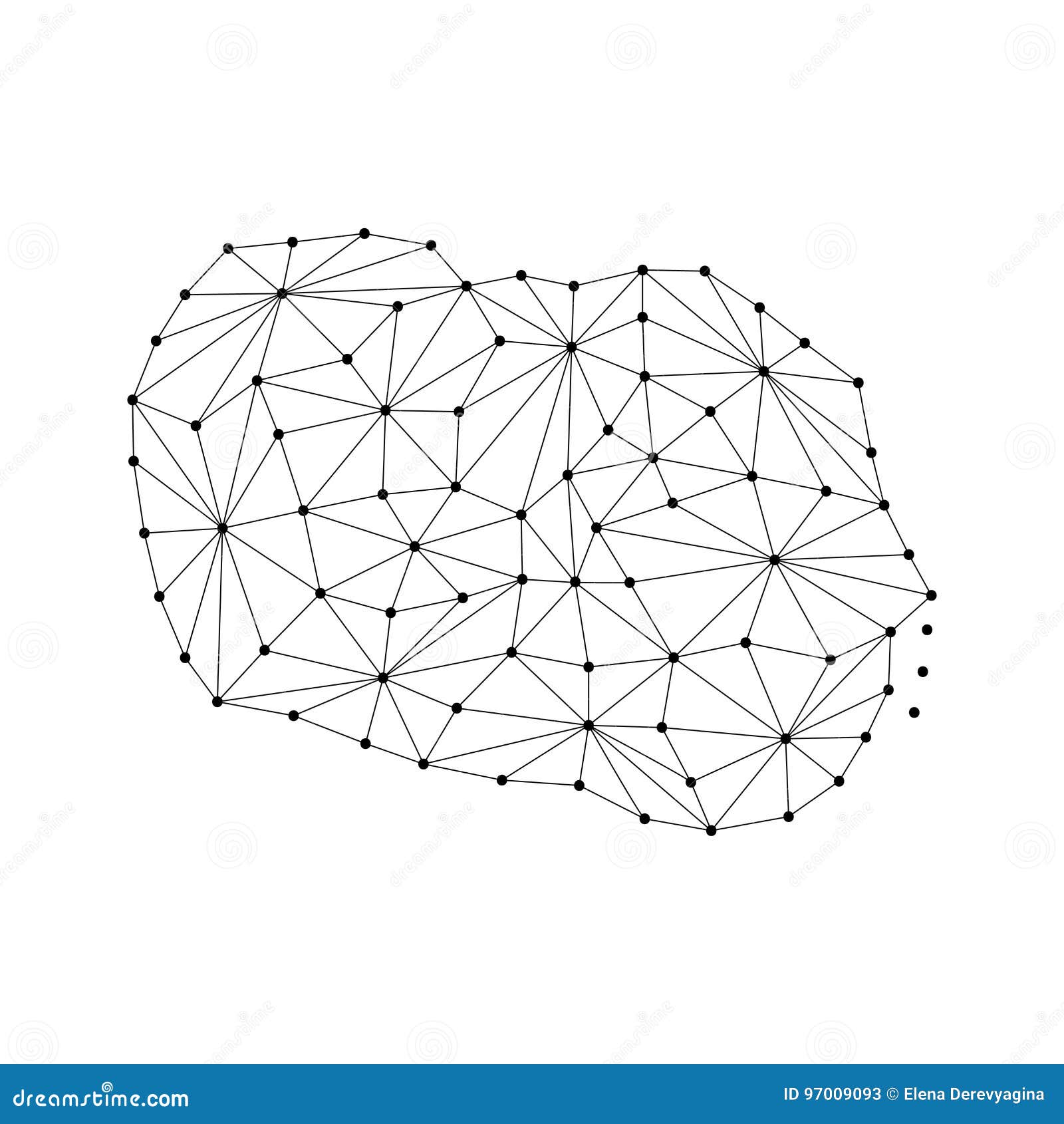 Cook Islands Map of Polygonal Mosaic Lines Network, Ray, Dots Vector ...