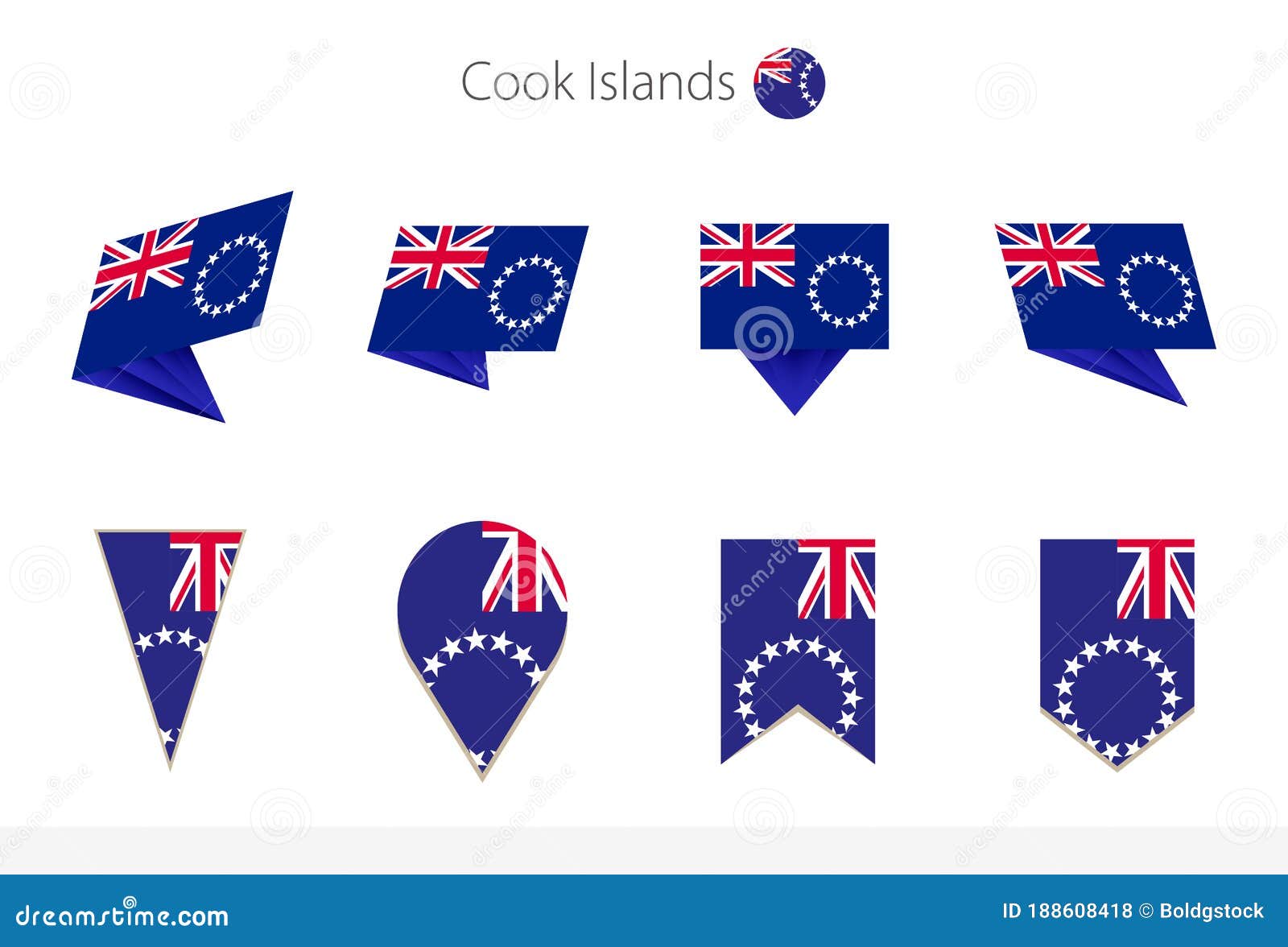 Cook Islands National Flag Collection, Eight Versions of Cook Islands ...