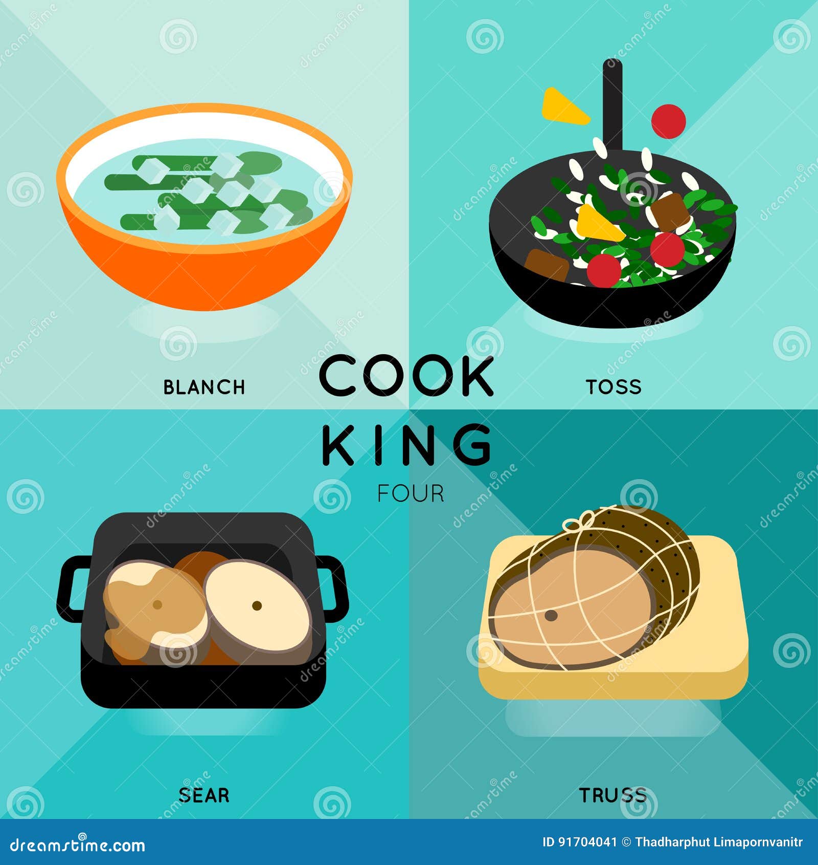 COOK KING FOUR stock vector. Illustration of edit, shake - 91704041