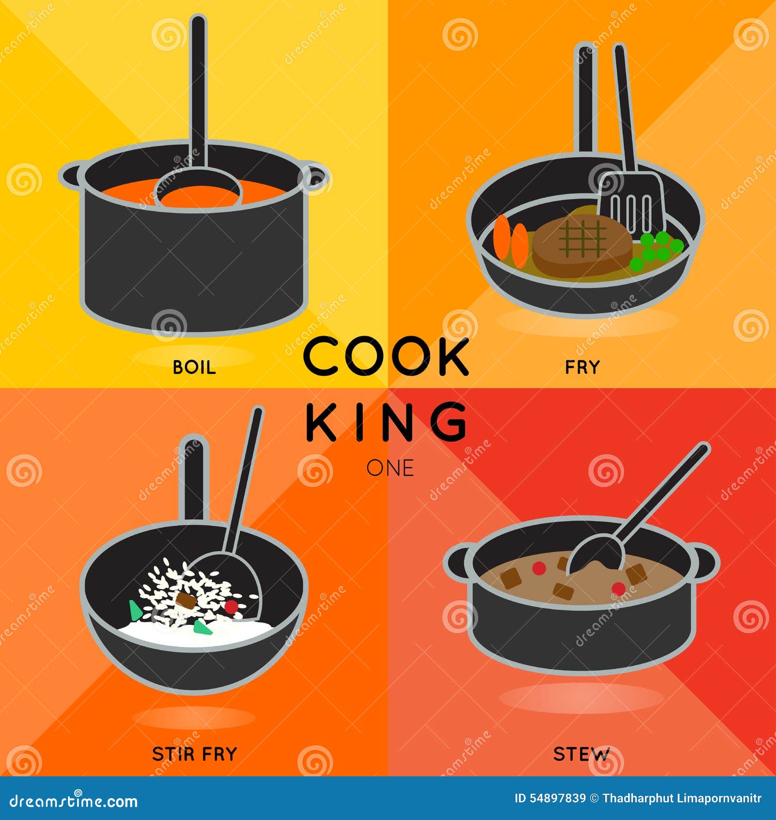 COOK KING ONE stock vector. Illustration of spatula, cartoon - 54897839