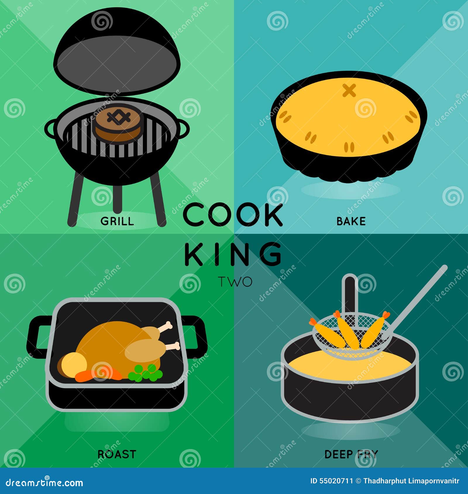 COOK KING TWO stock vector. Illustration of chef, icon - 55020711