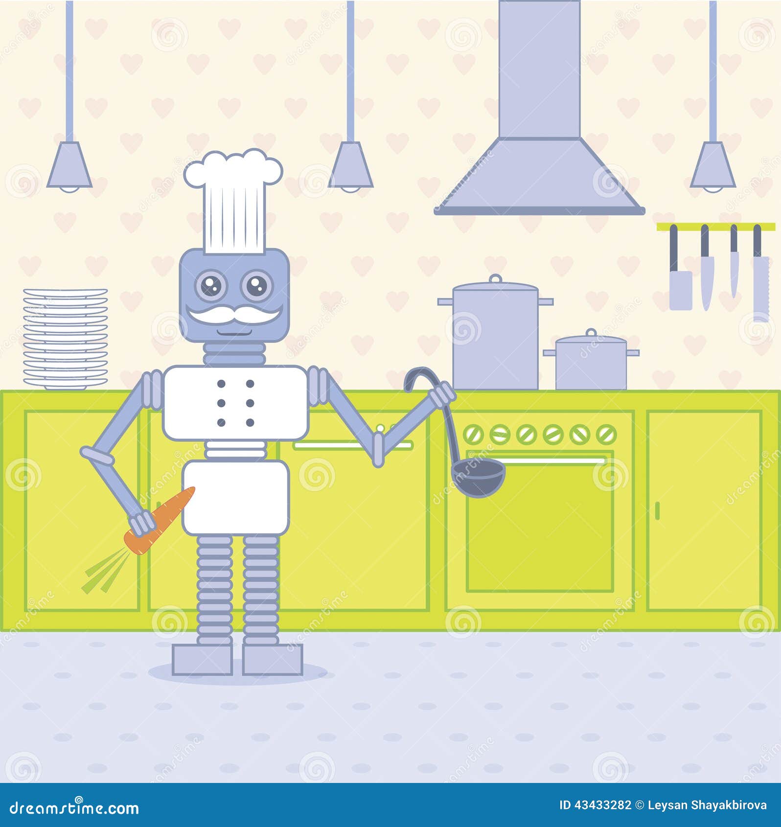 Cook in the kitchen stock vector. Illustration of casserole - 43433282