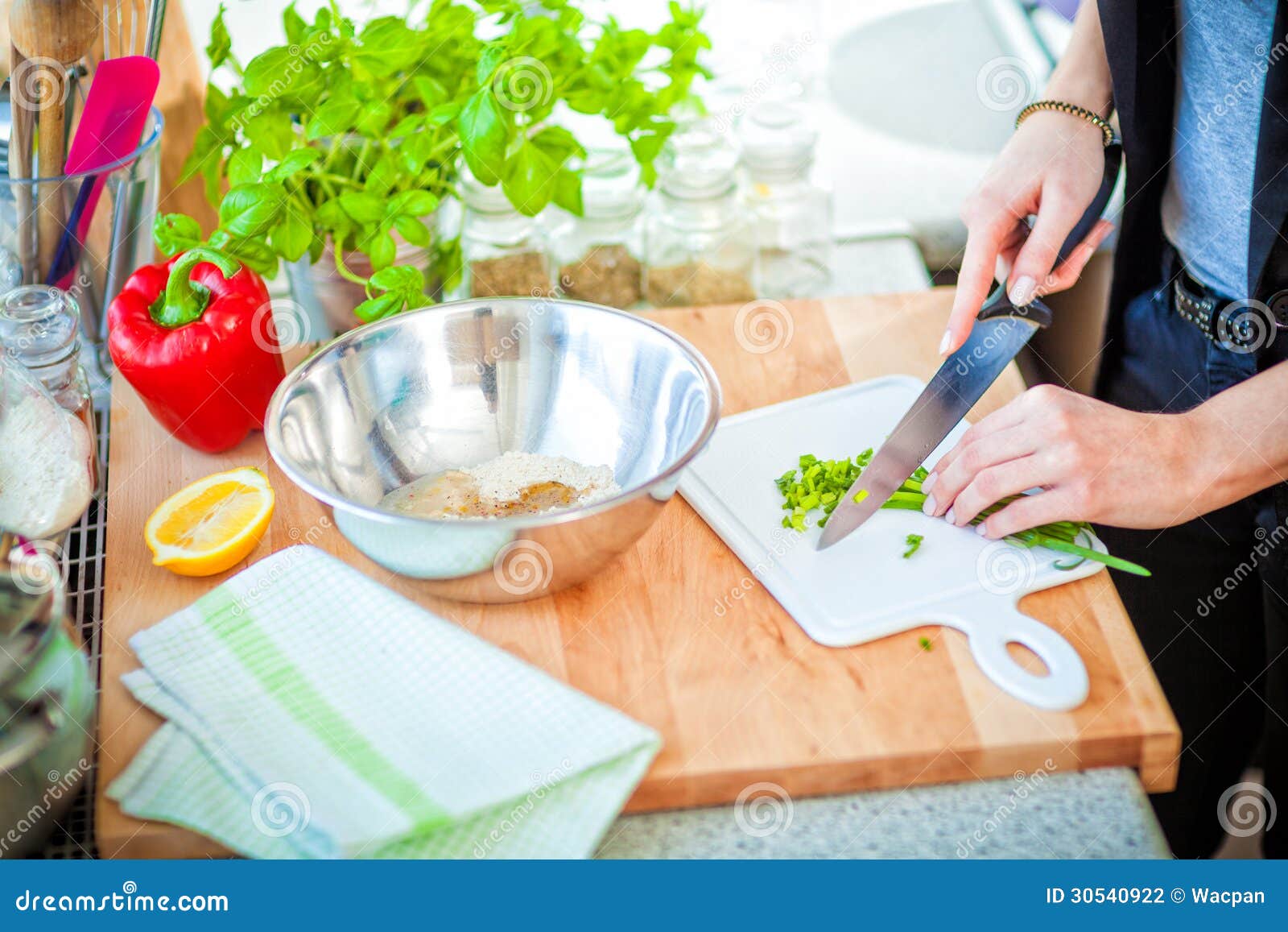 Cook in the Kitchen at Work Stock Photo - Image of closeup, preparation ...
