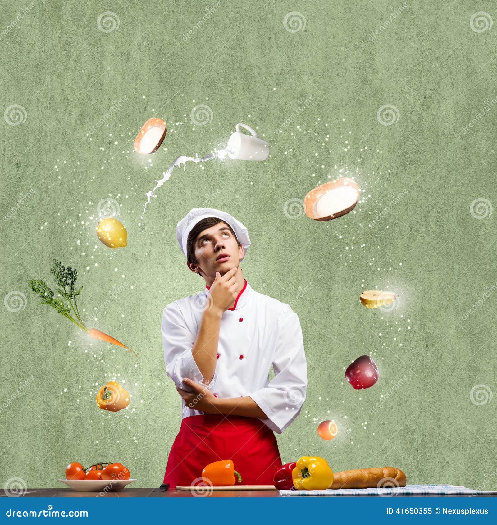 Cook at kitchen stock image. Image of ingredient, caucasian - 41650355