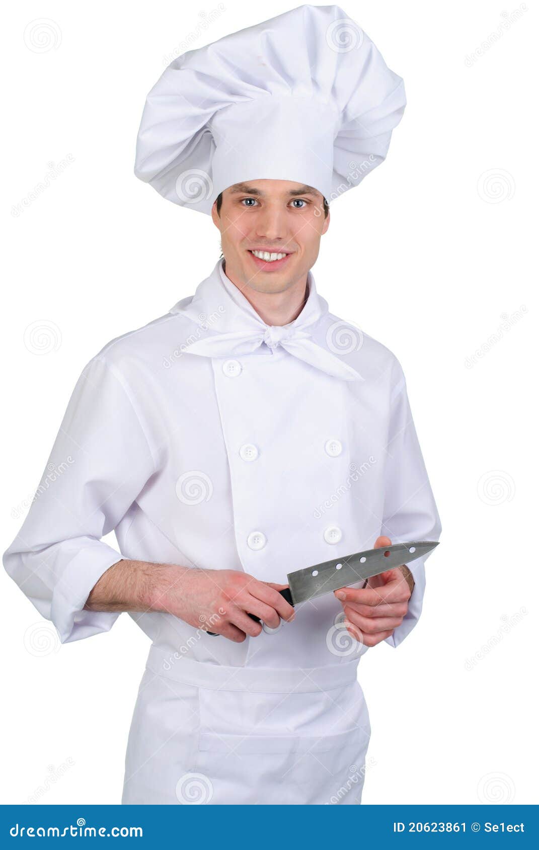 Cook with knife stock image. Image of preparation, handsome - 20623861