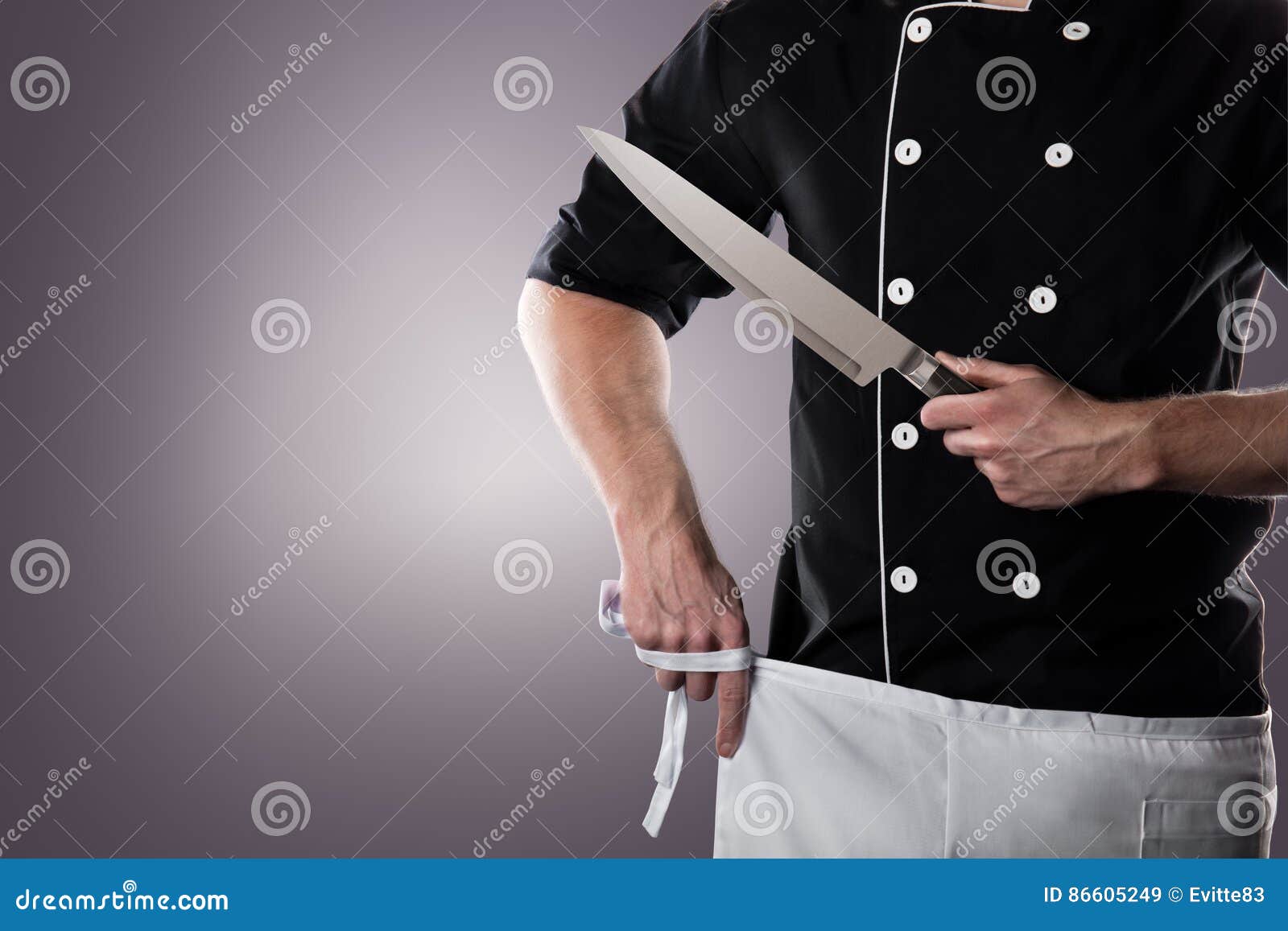 Cook with Knife, Front View. 3D Rendering and Photo. High Resolution ...