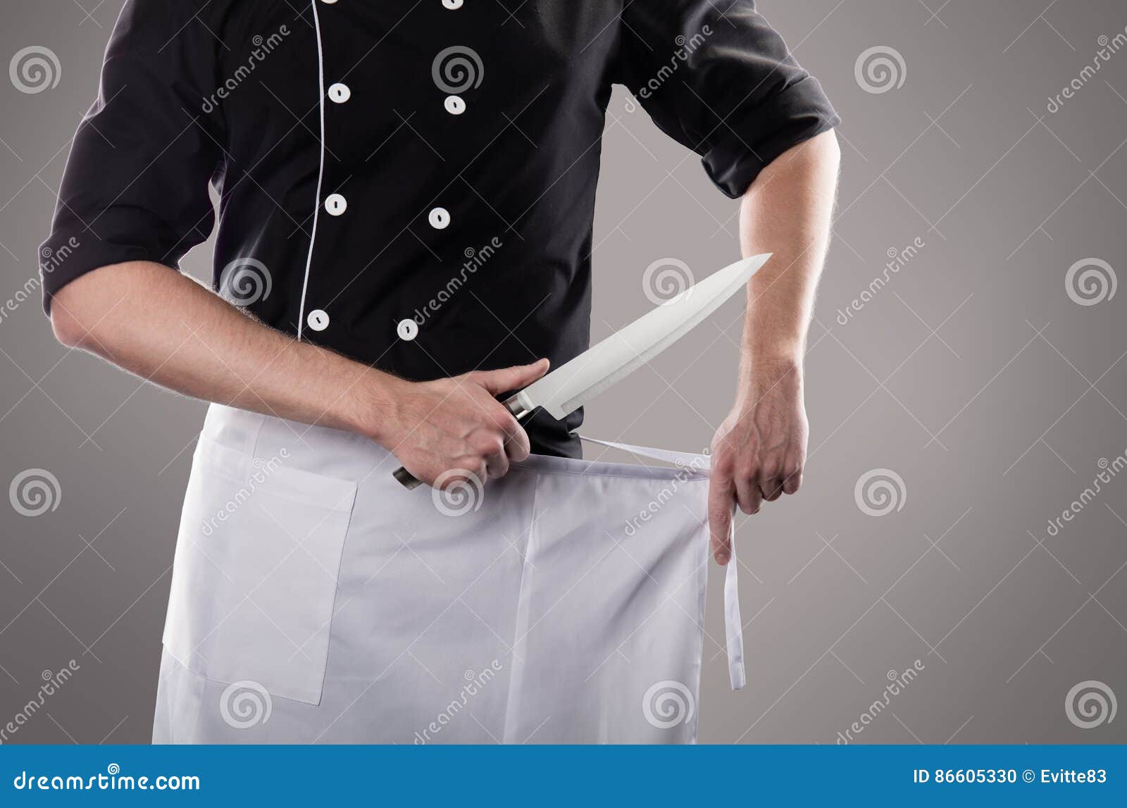 Cook with Knife, Front View. 3D Rendering and Photo. High Resolution ...