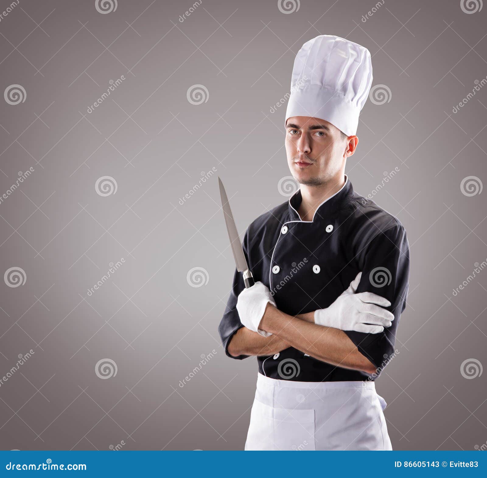 Cook with Knife, Front View. 3D Rendering and Photo. High Resolution ...