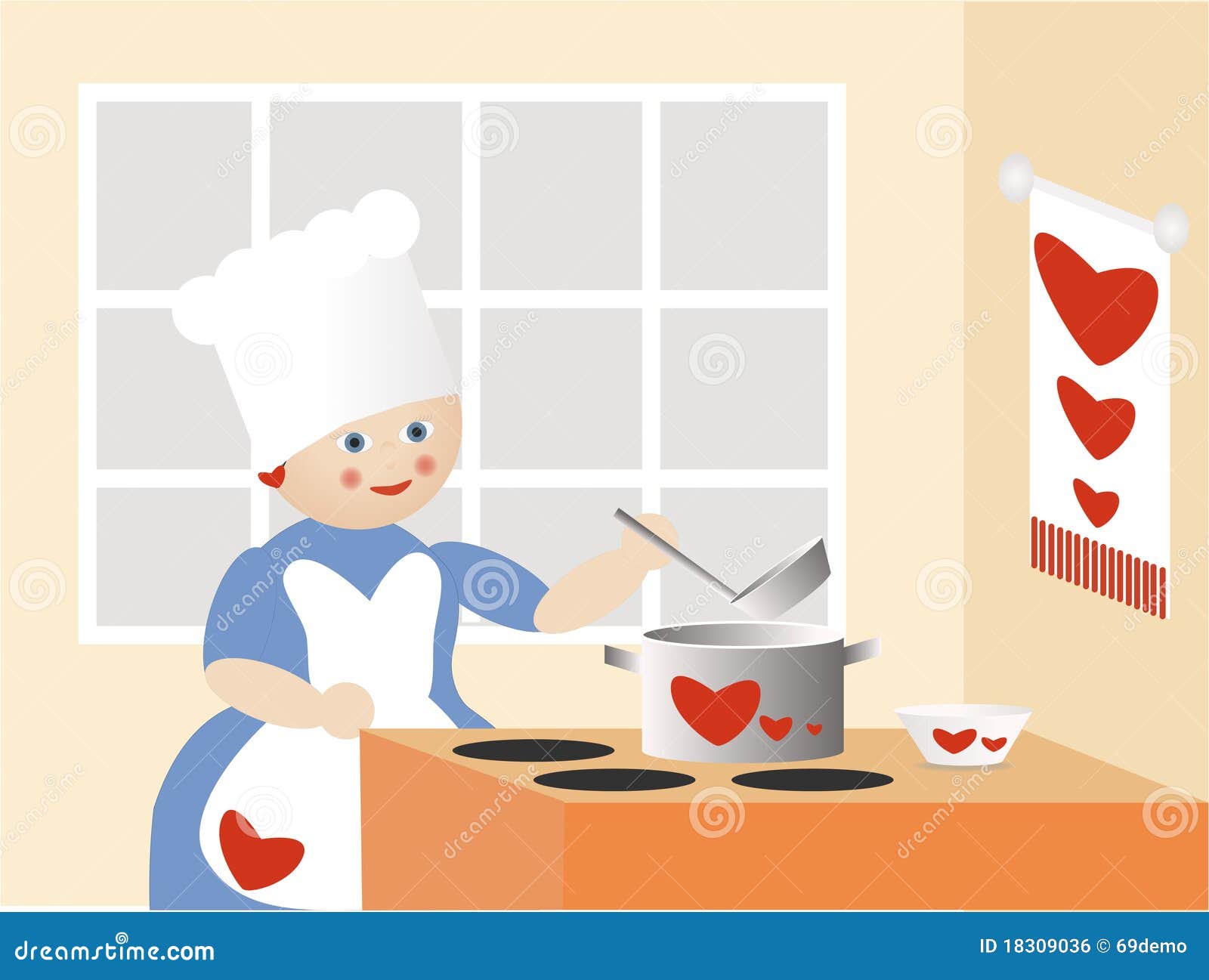 The cook of love. stock illustration. Illustration of hotel - 18309036