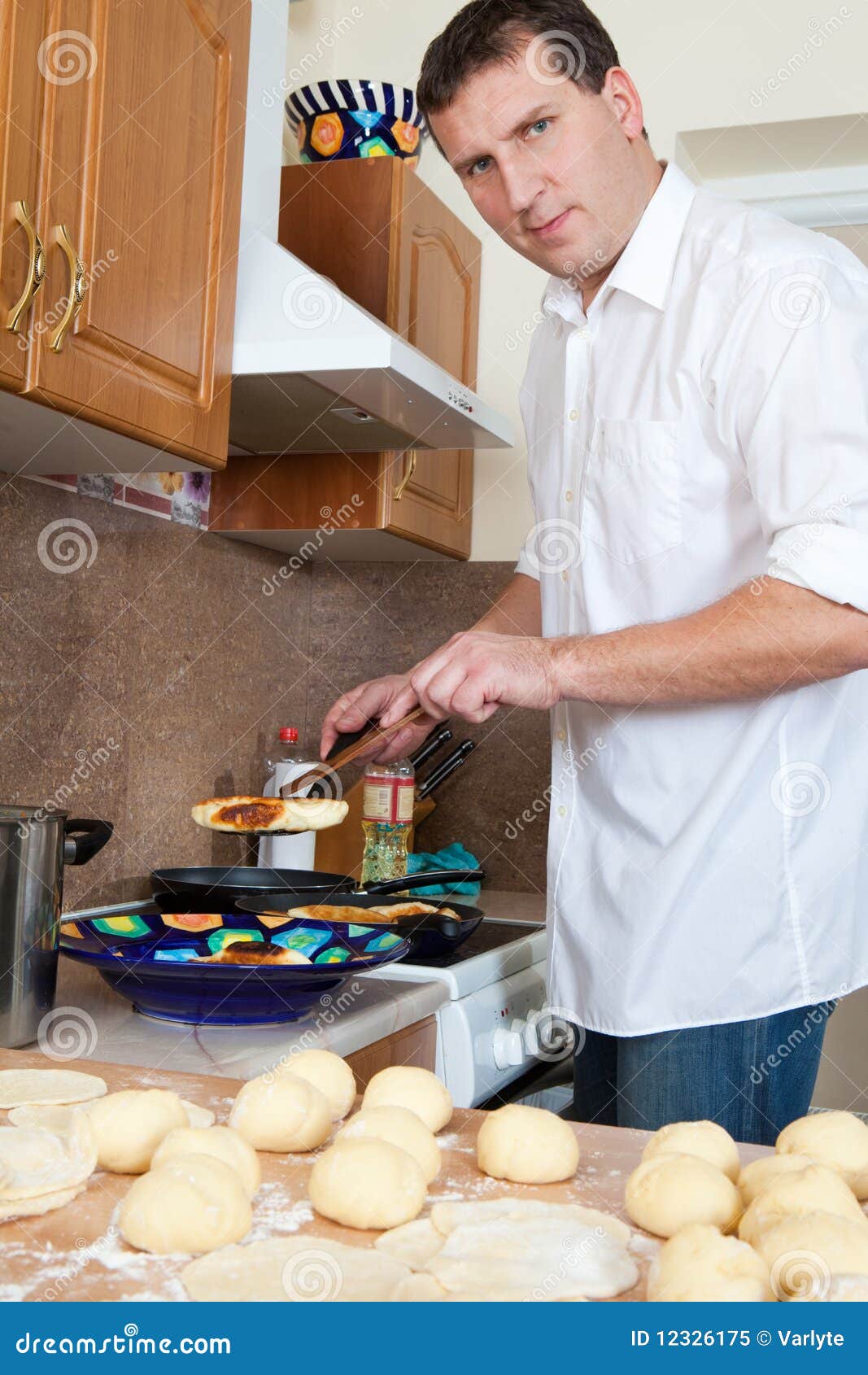 Cook man in kitchen stock image. Image of profession - 12326175