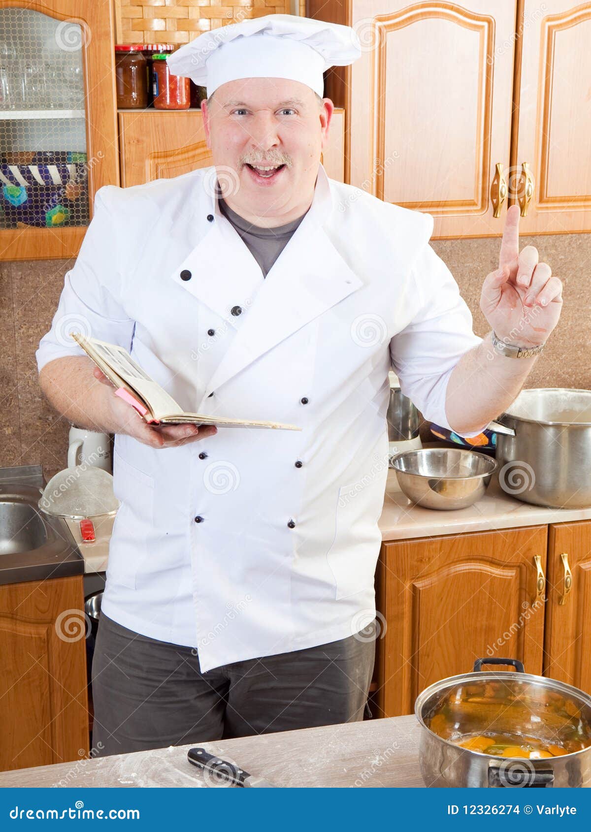 Cook man in kitchen stock photo. Image of food, health - 12326274