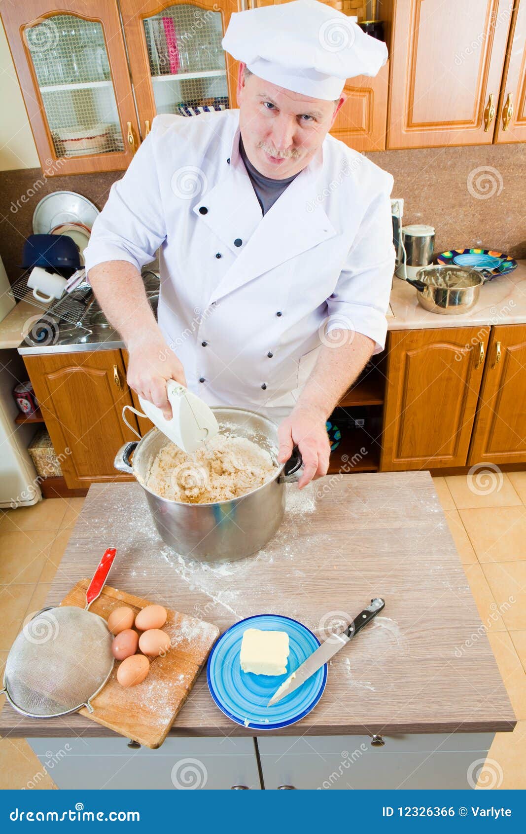 Cook man in kitchen stock photo. Image of home, clothes - 12326366