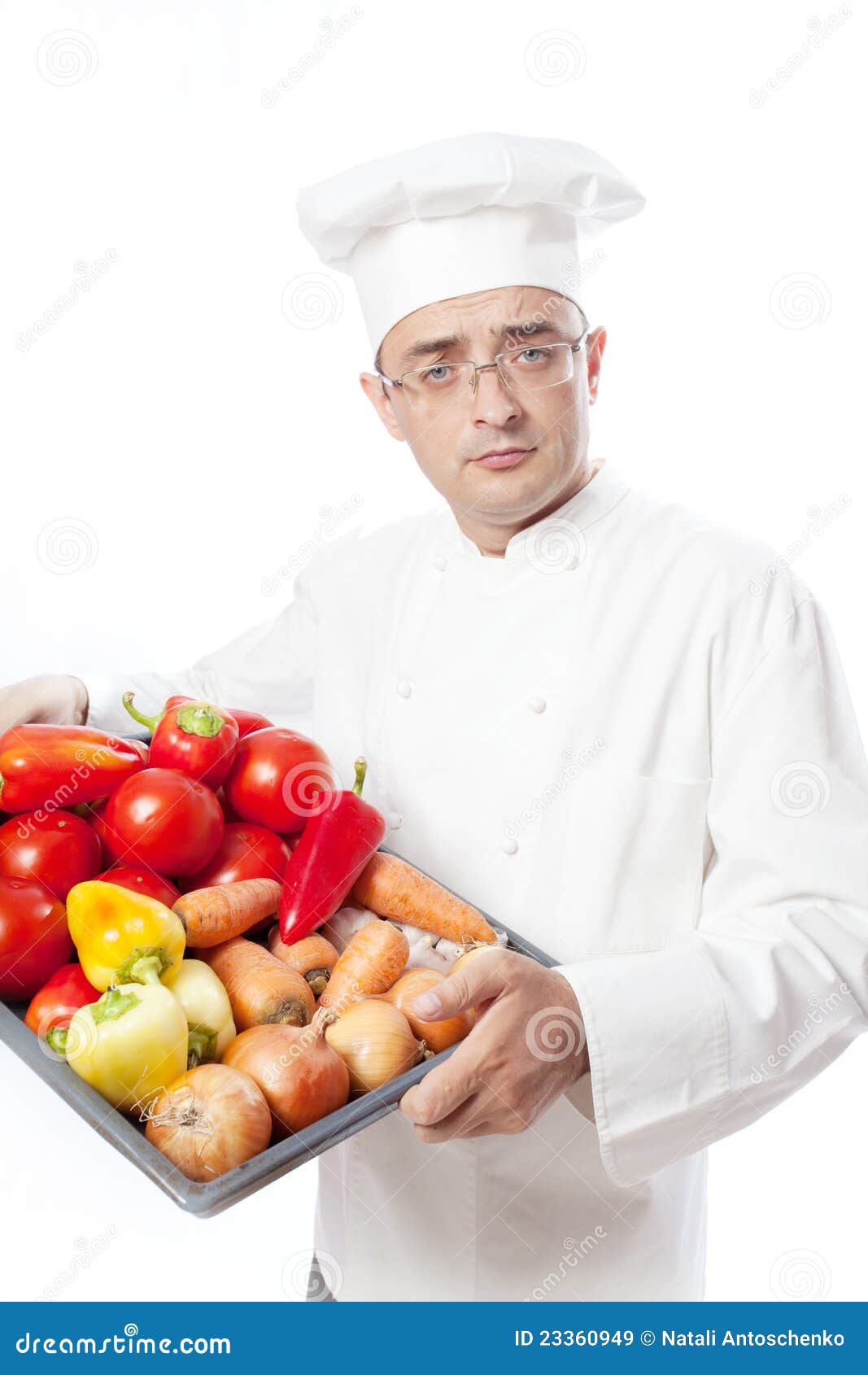 Cook man with vegetables stock image. Image of carrot - 23360949