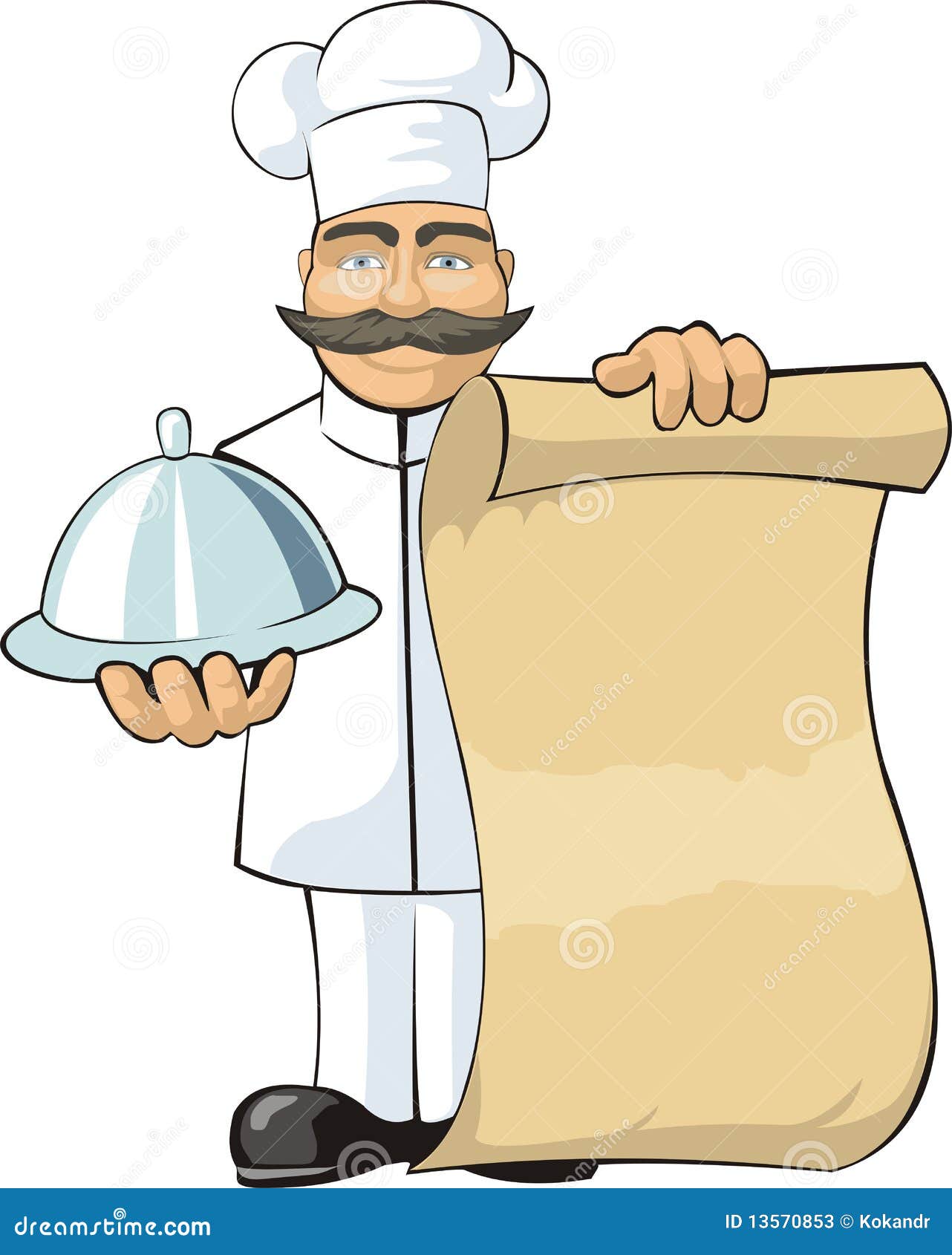 Chef With Menu Clip Art