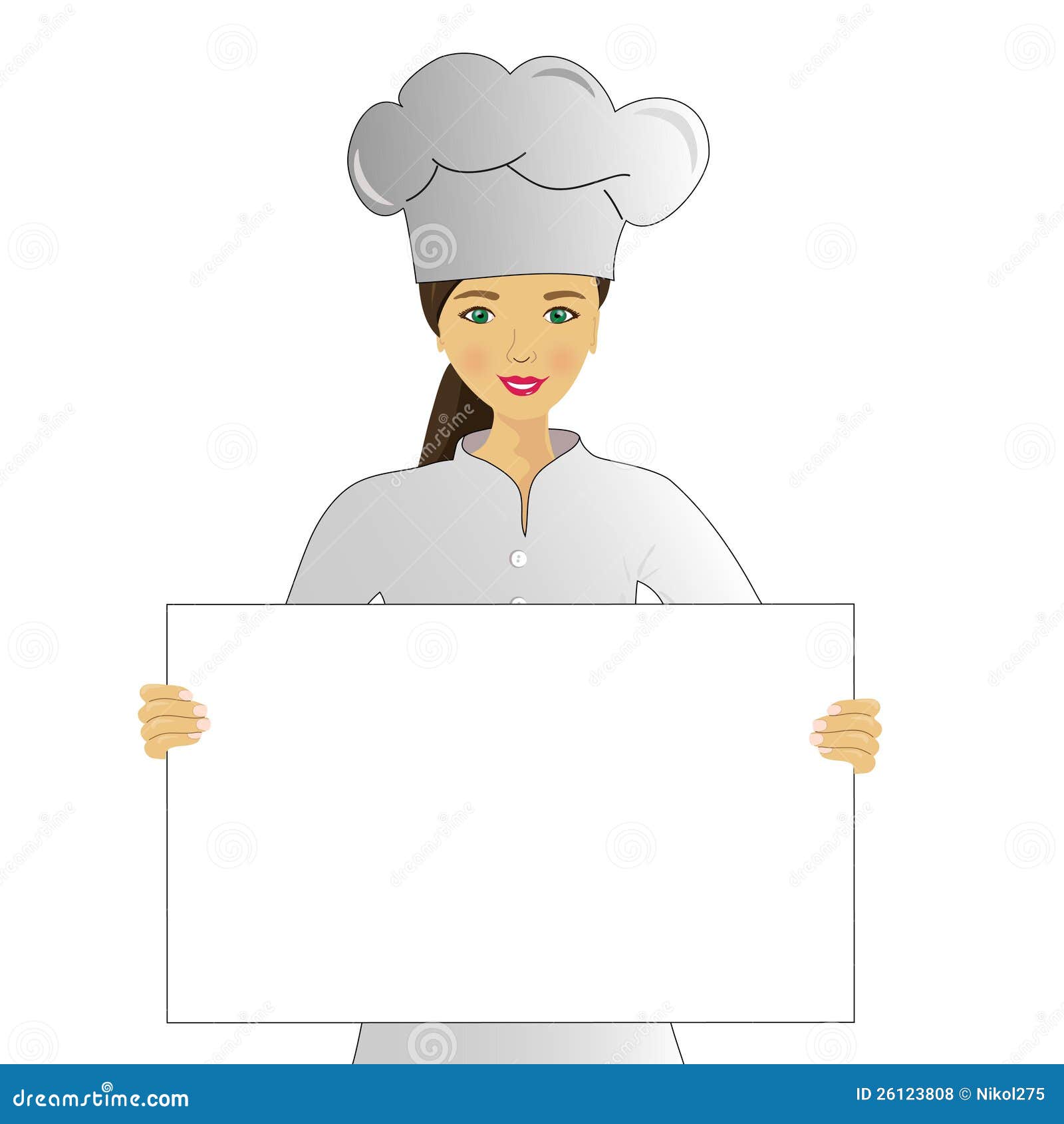 Cook with menu stock vector. Illustration of kitchen - 26123808