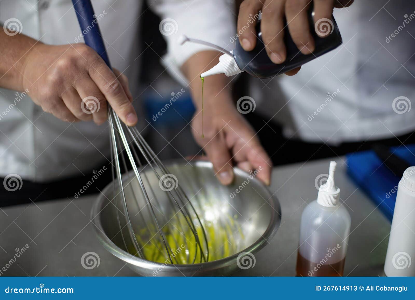 Cook Mixing Eggs and Agar Agar. Whisk Eggs Stock Image - Image of eggs ...