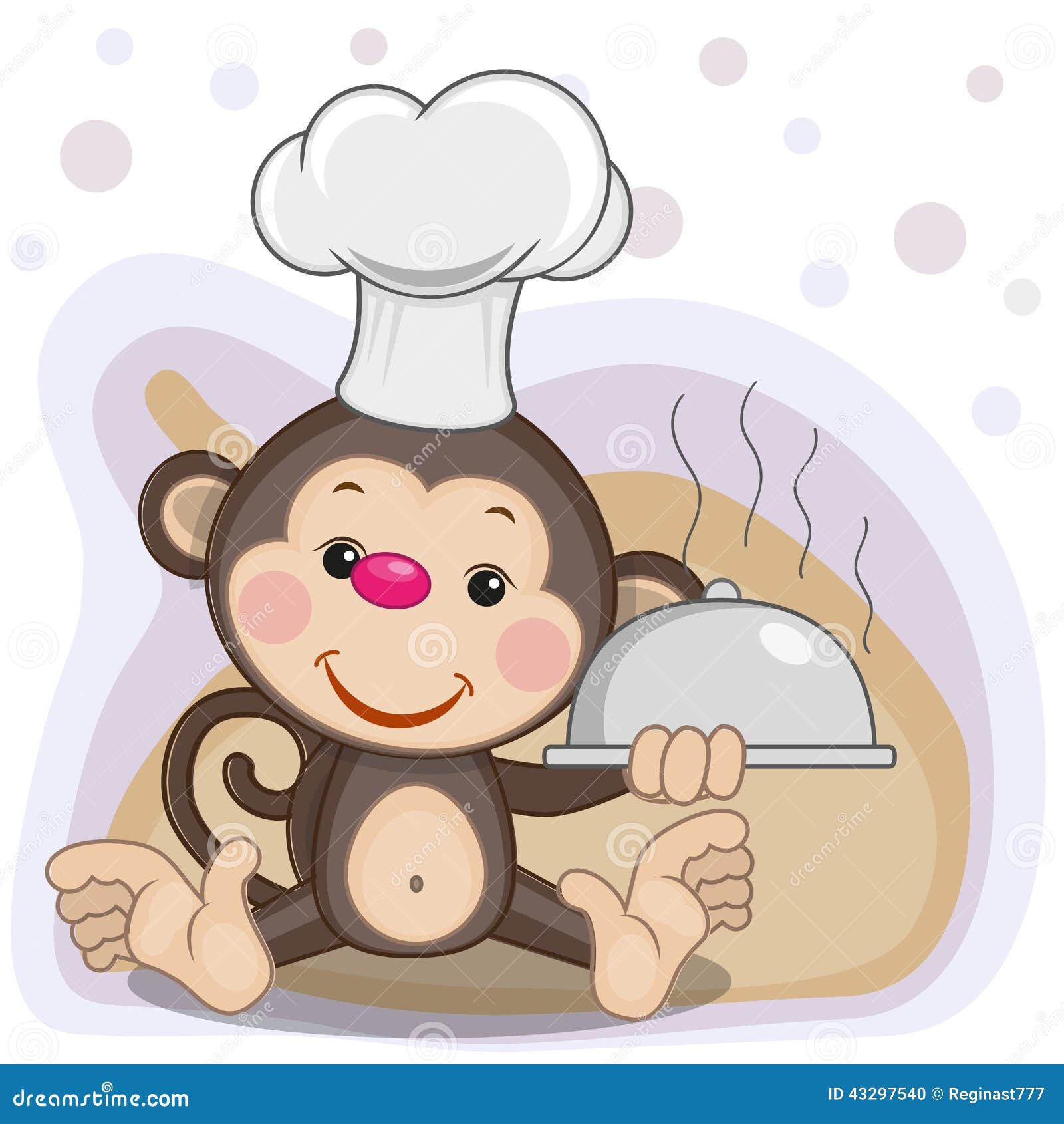 Cook Monkey stock vector. Illustration of background - 43297540