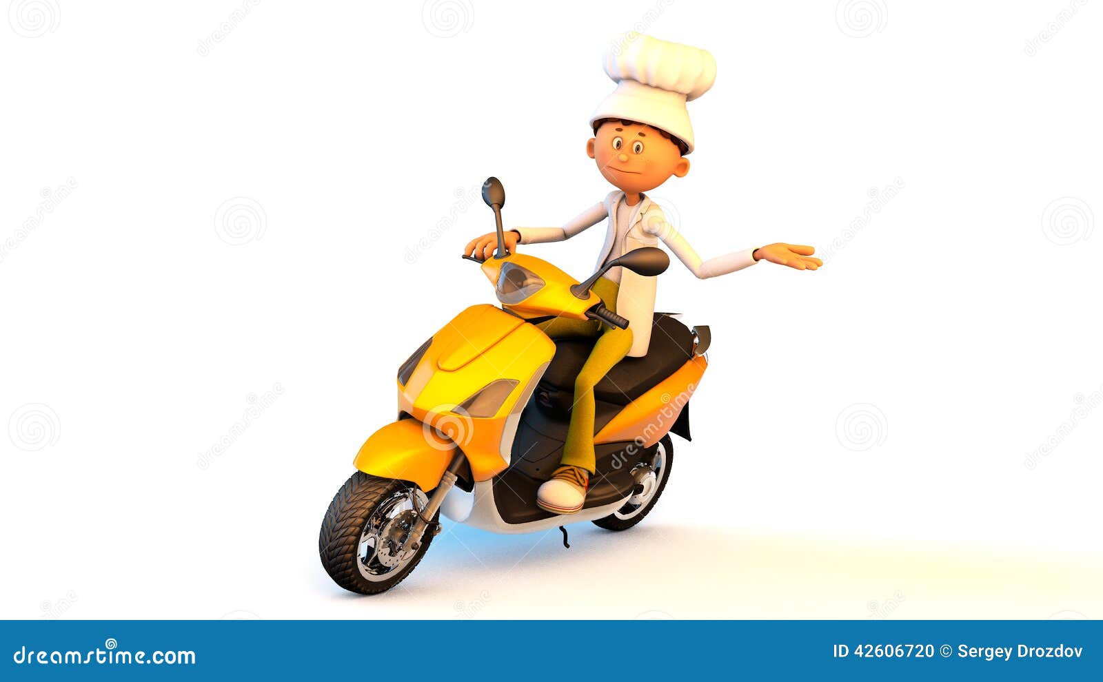 The cook on a motorcycle stock illustration. Illustration of humor ...