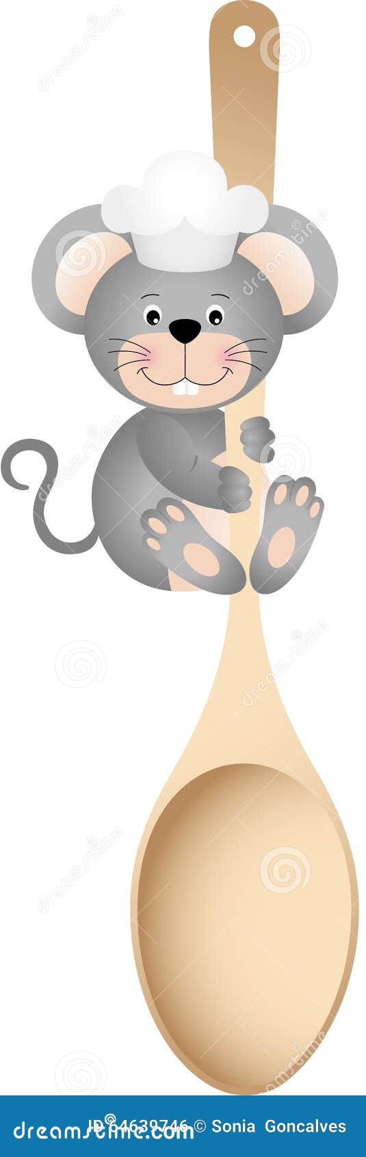 Cook Mouse Holding Wooden Spoon Stock Vector - Illustration of kitchen ...
