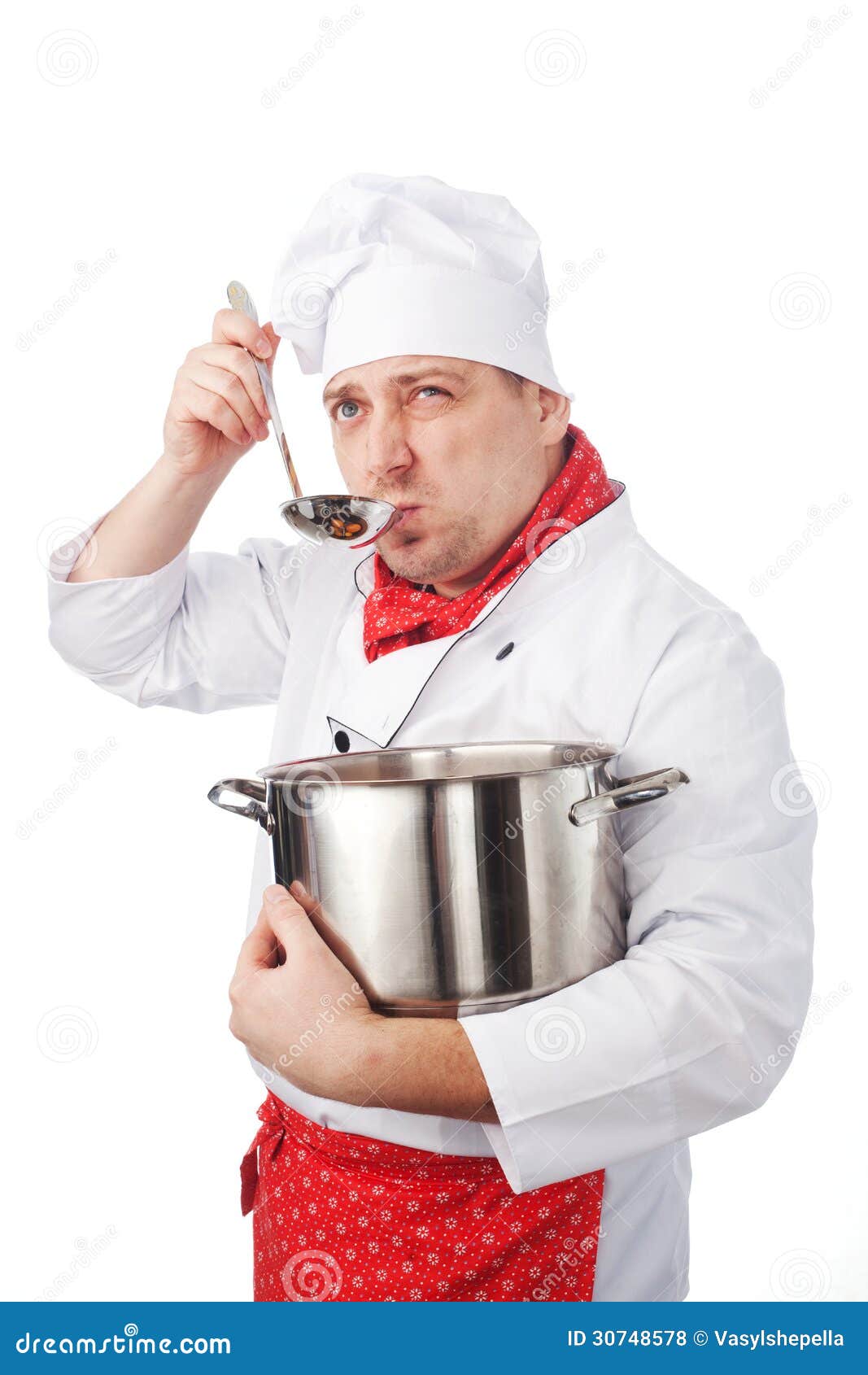 Cook with pan stock photo. Image of lifestyles, male - 30748578
