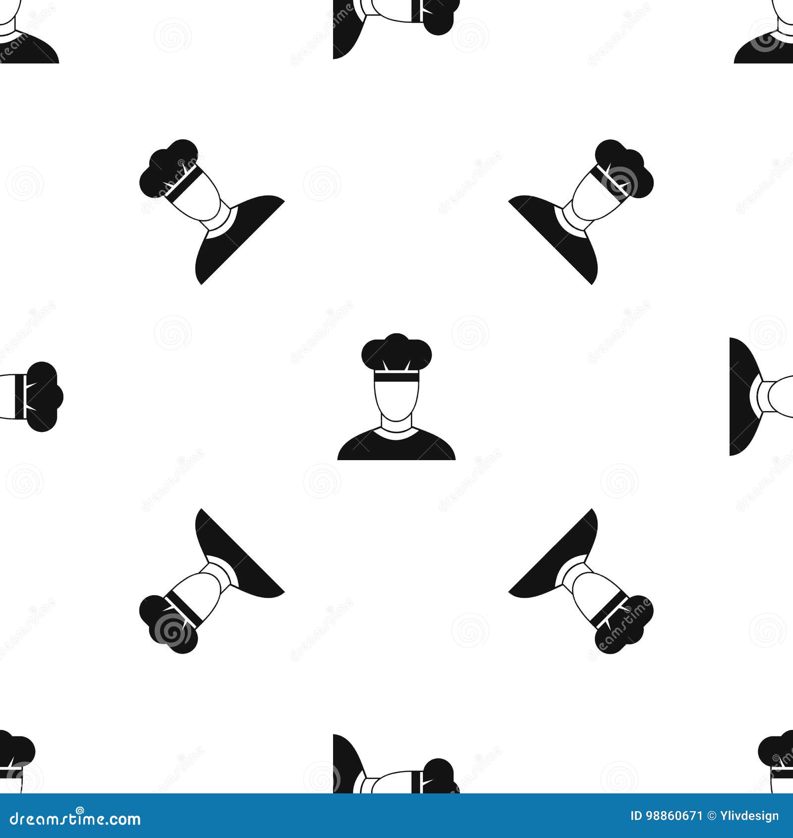 Cook Pattern Seamless Black Stock Vector - Illustration of culinary ...