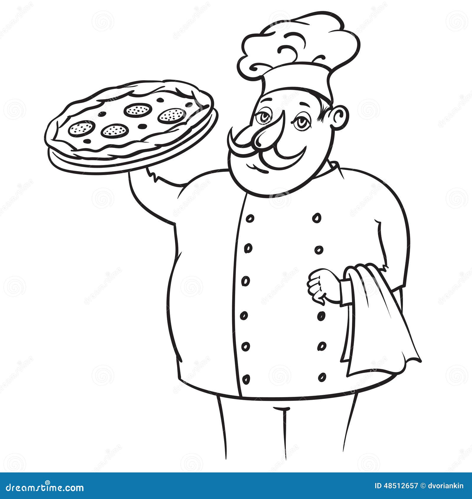 Cook Pizza stock vector. Illustration of pizzeria, business - 48512657