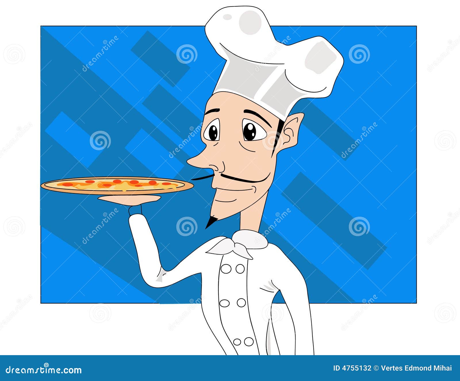 Cook and pizza vector stock vector. Illustration of cooking - 4755132