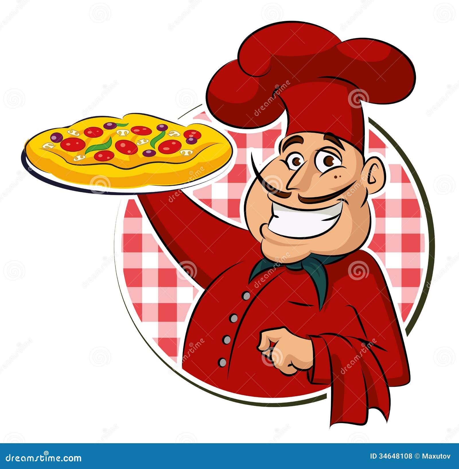 Cook pizza stock vector. Illustration of black, fast - 34648108