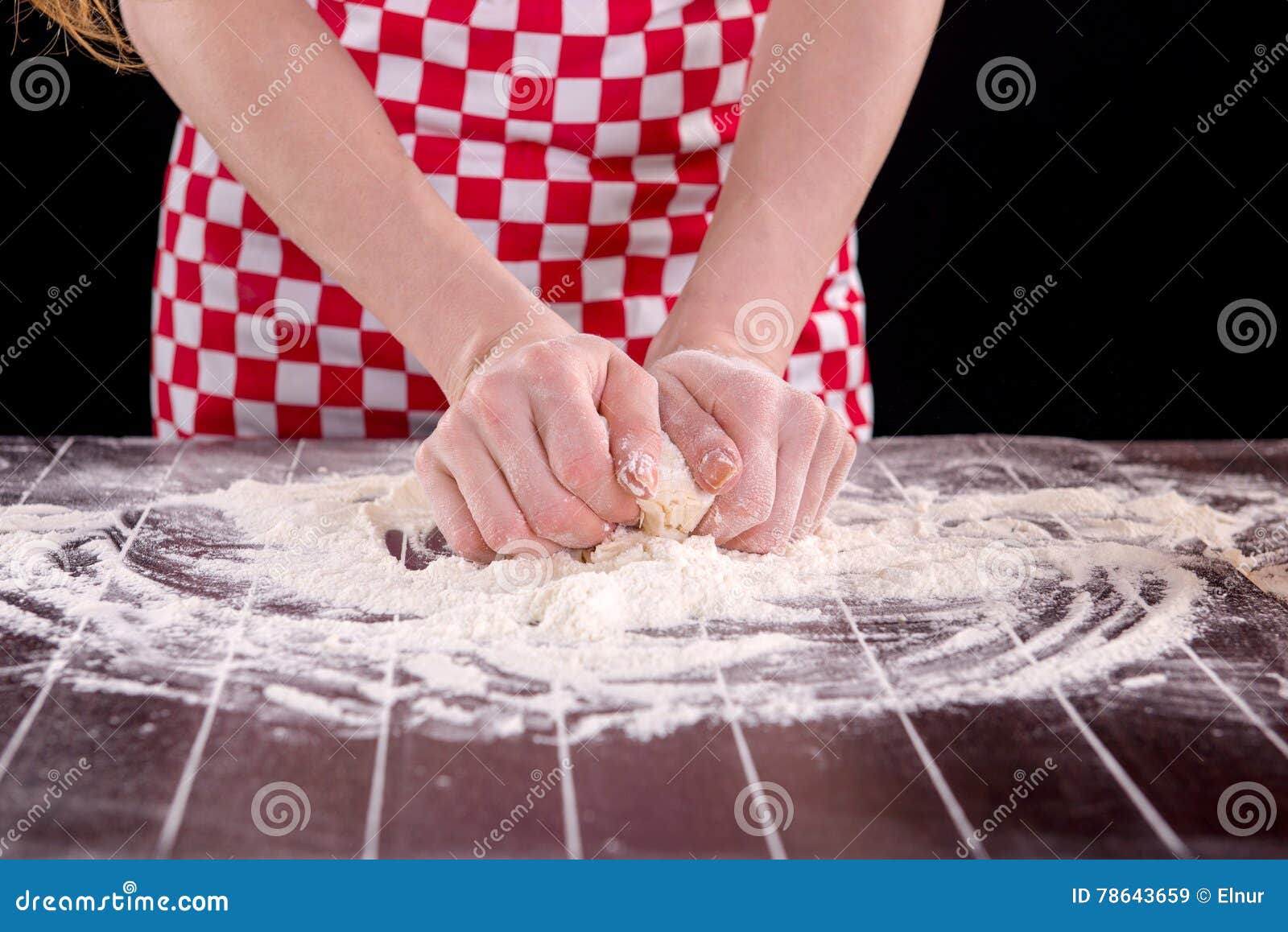 The Cook Preparing Dough for Baking in the Kitchen Stock Image - Image ...