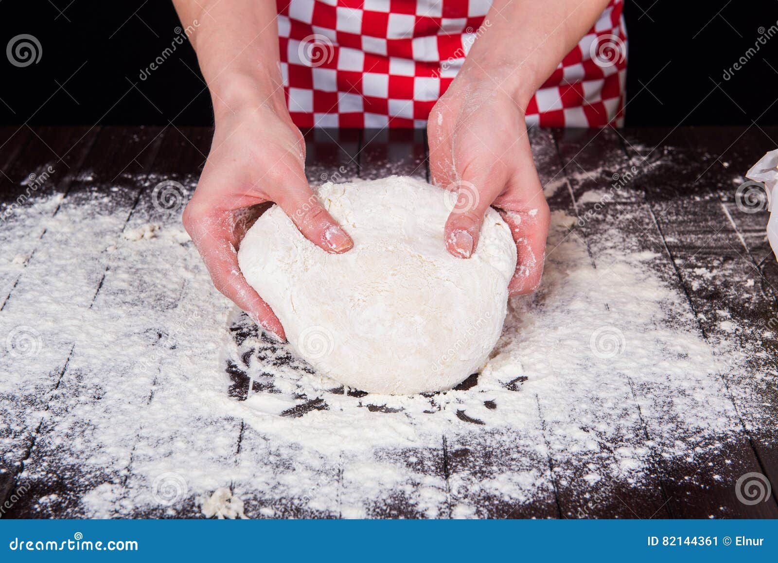 The Cook Preparing Dough for Baking in the Kitchen Stock Image - Image ...