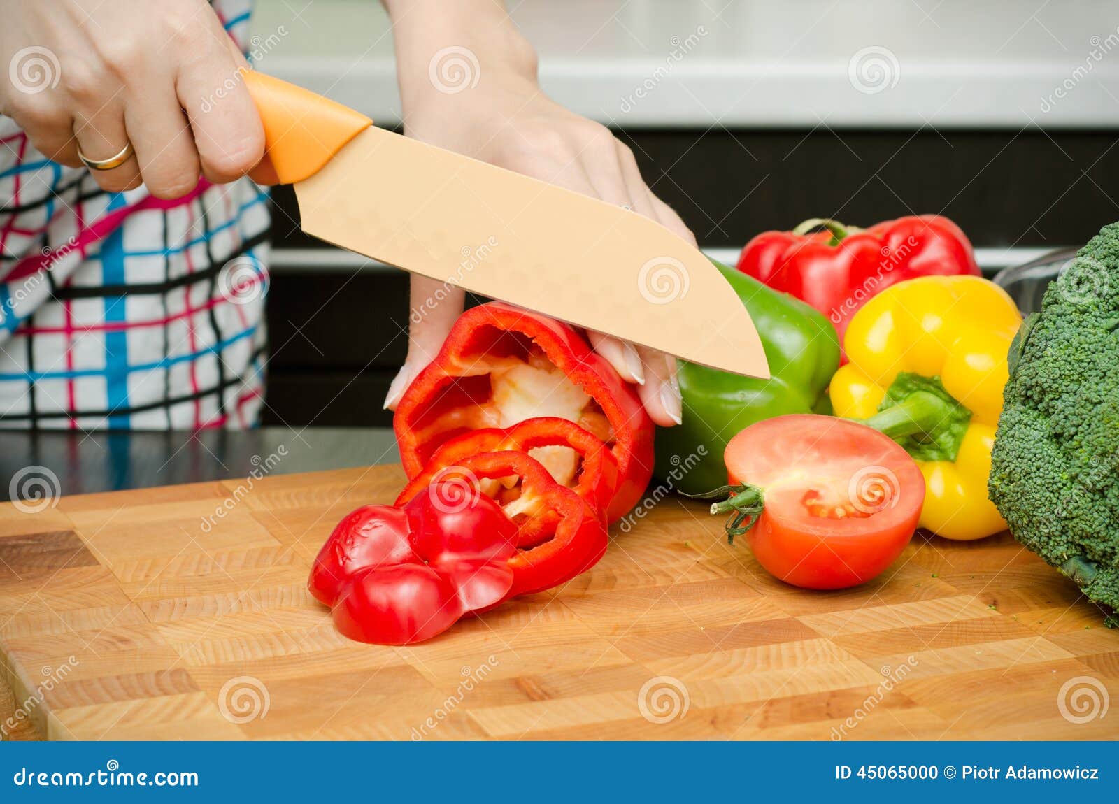 Cook Preparing Food, Cutting Peppers Stock Photo - Image of nutritious ...