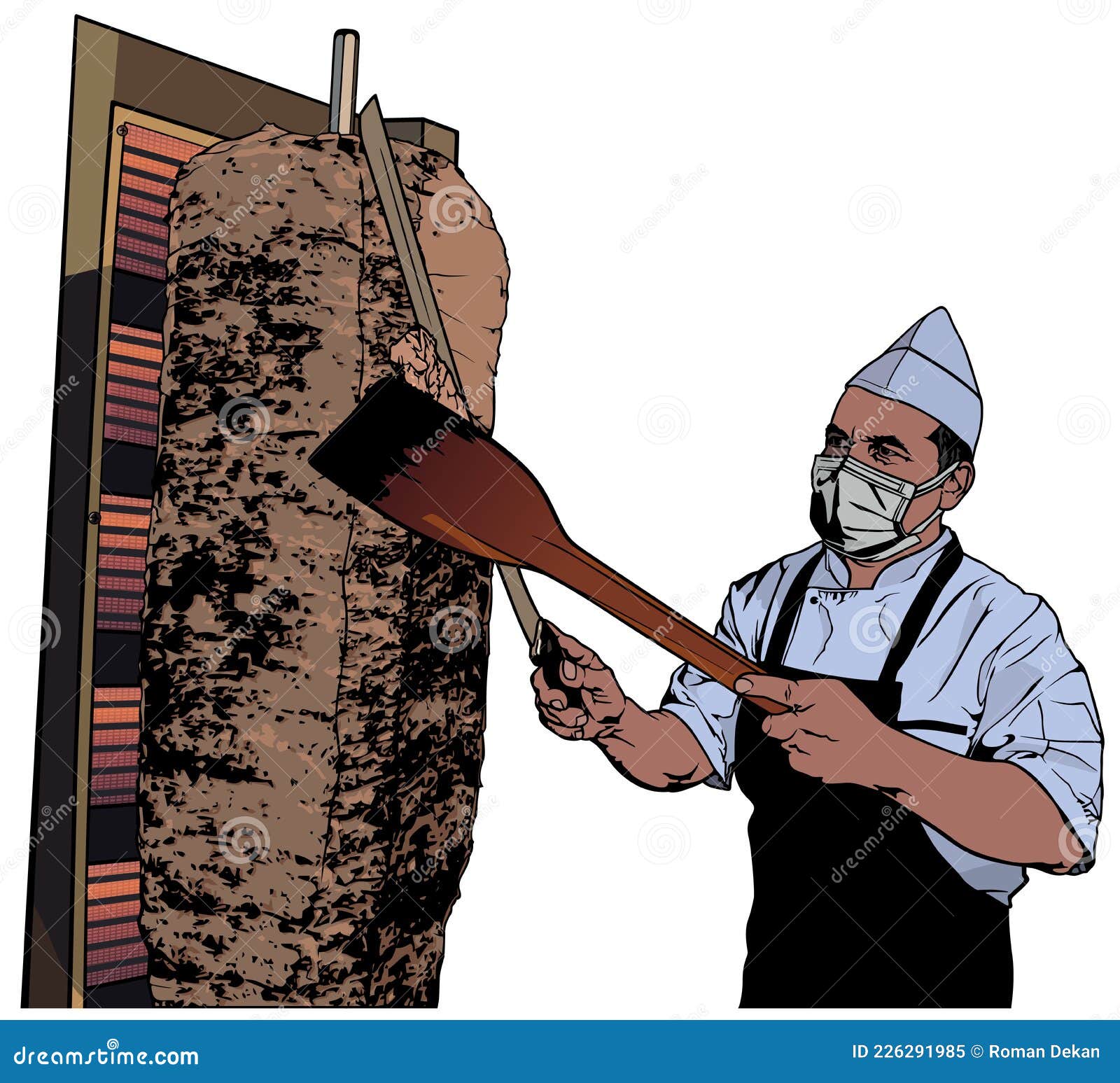 Turkish Doner Kebab Meat Logo Design. Turkish Doner Kebab Vector Design ...