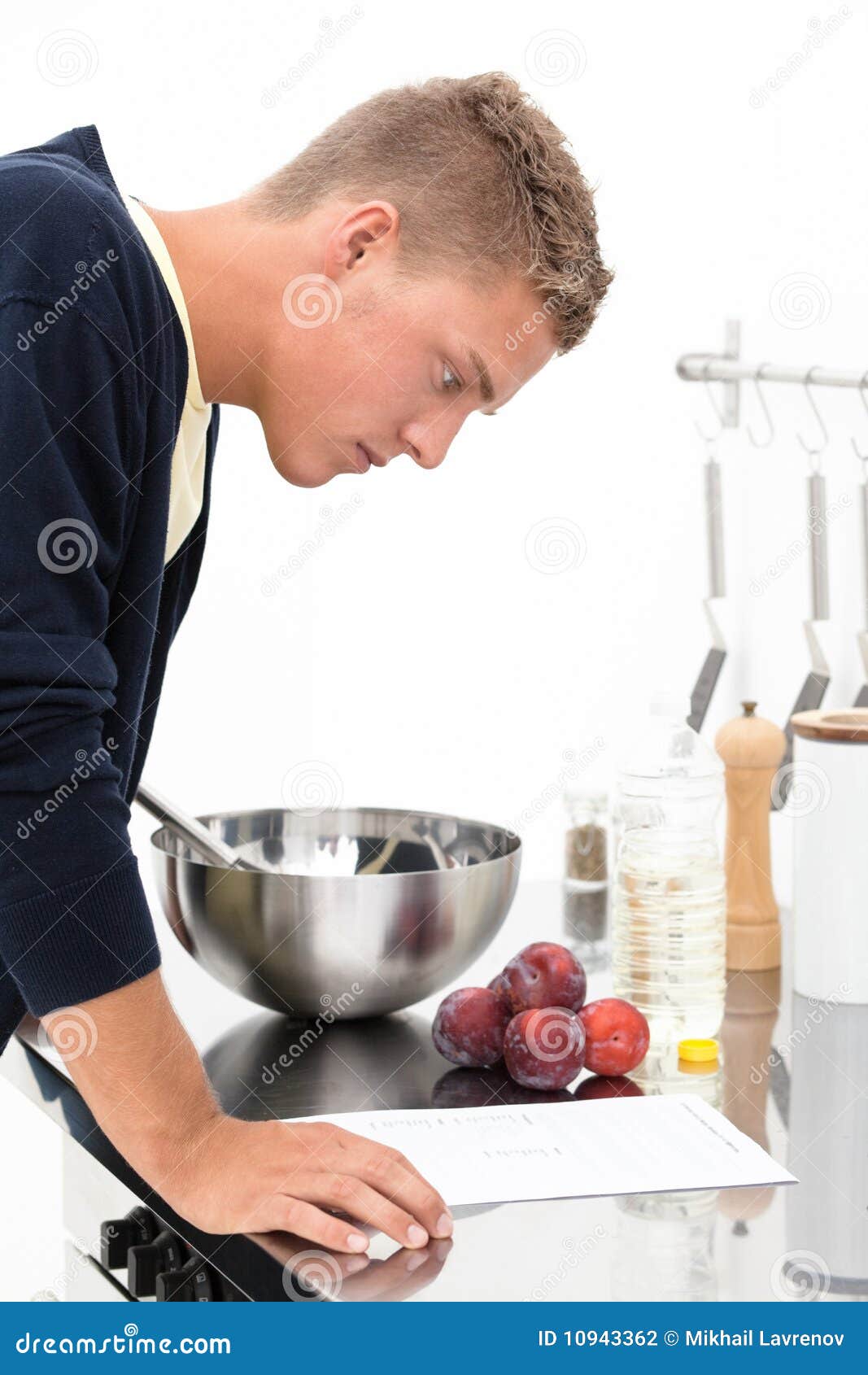 Cook with recipe stock photo. Image of handsome, ingredients - 10943362