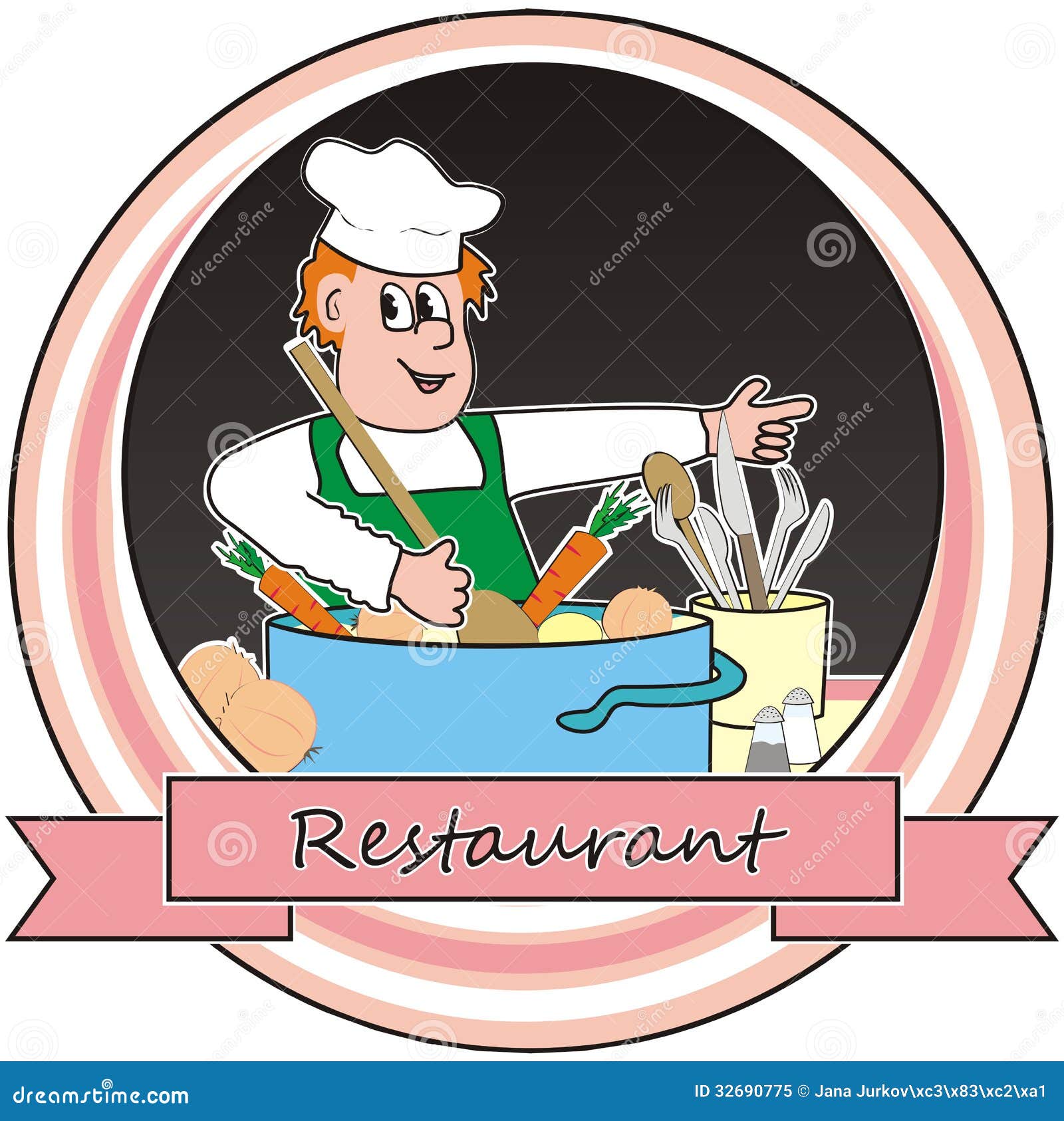 Cook-restaurant stock illustration. Illustration of employment - 32690775