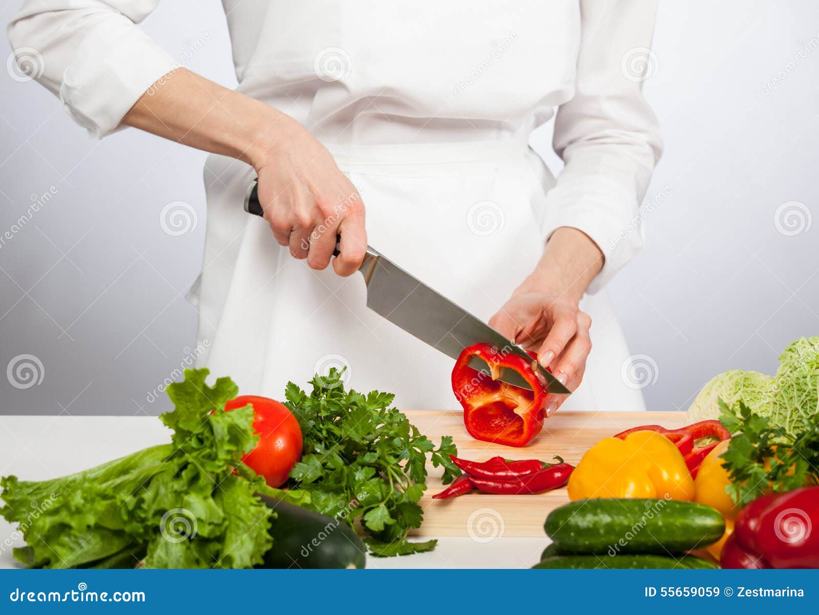 Cook S Hands Preparing Salad Stock Image - Image of cuisine, human ...