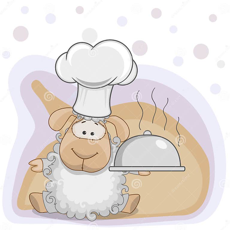 Cook Sheep stock vector. Illustration of cute, humor - 43297621