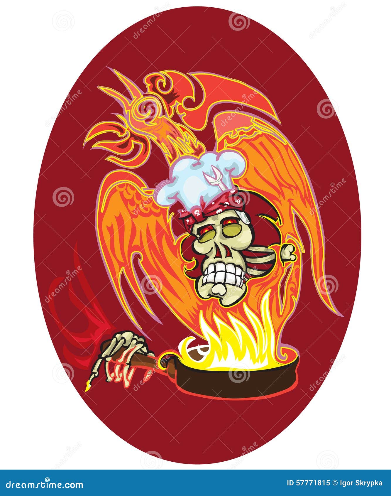 Cook - skull stock vector. Illustration of lunch, chef - 57771815