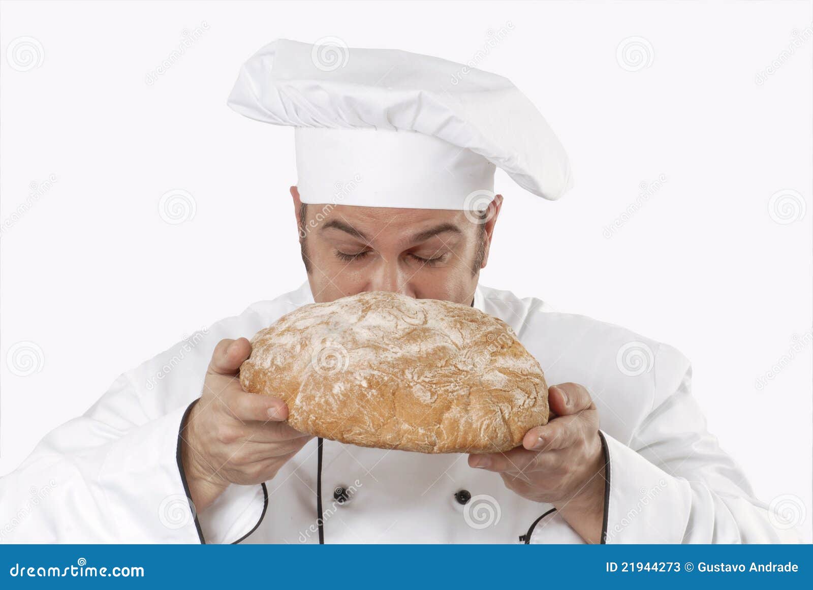 Cook smelling bread stock image. Image of fresh, cuisine - 21944273