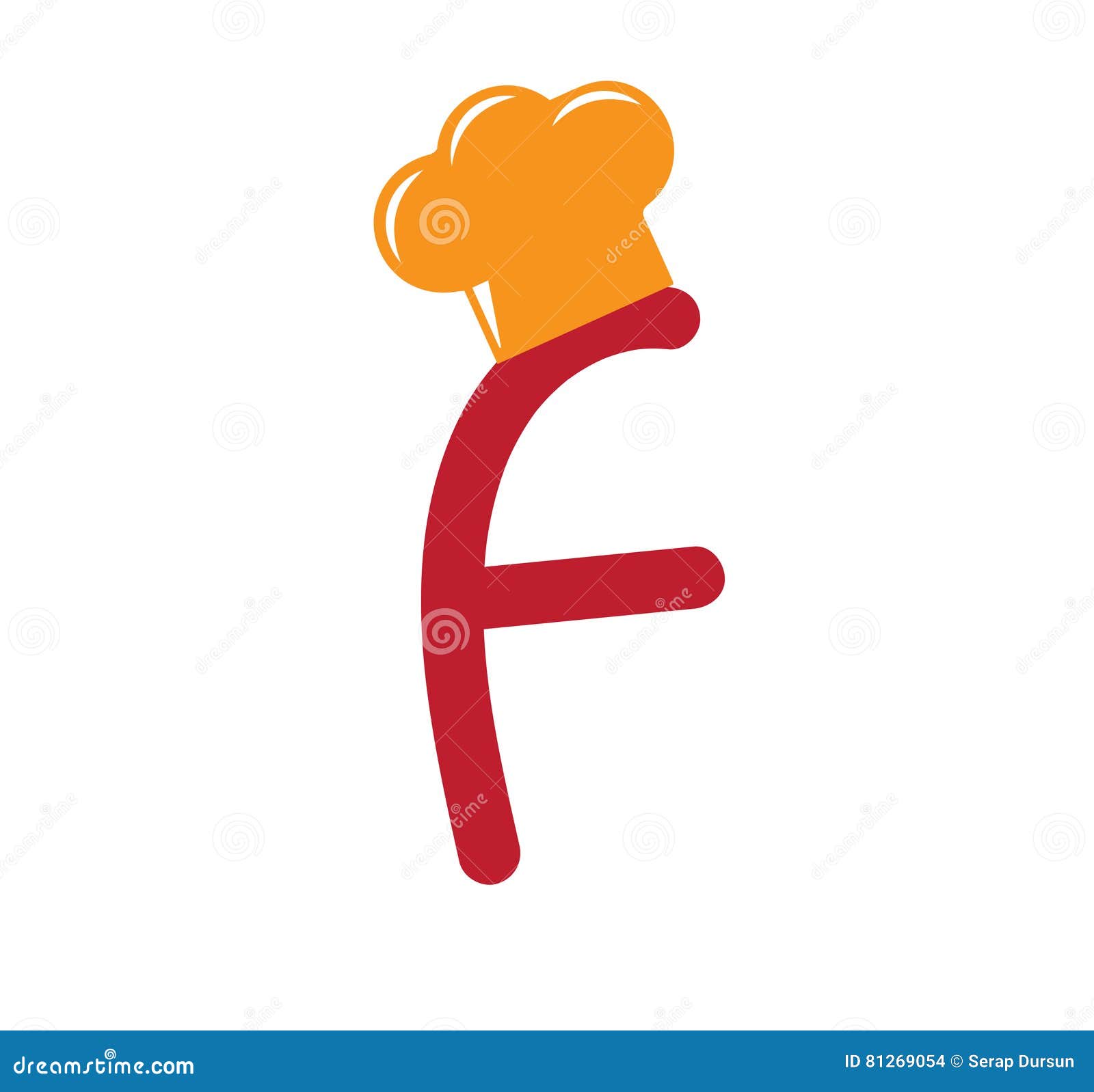 Cook Themed Alphabet Design Concept: F Stock Illustration ...