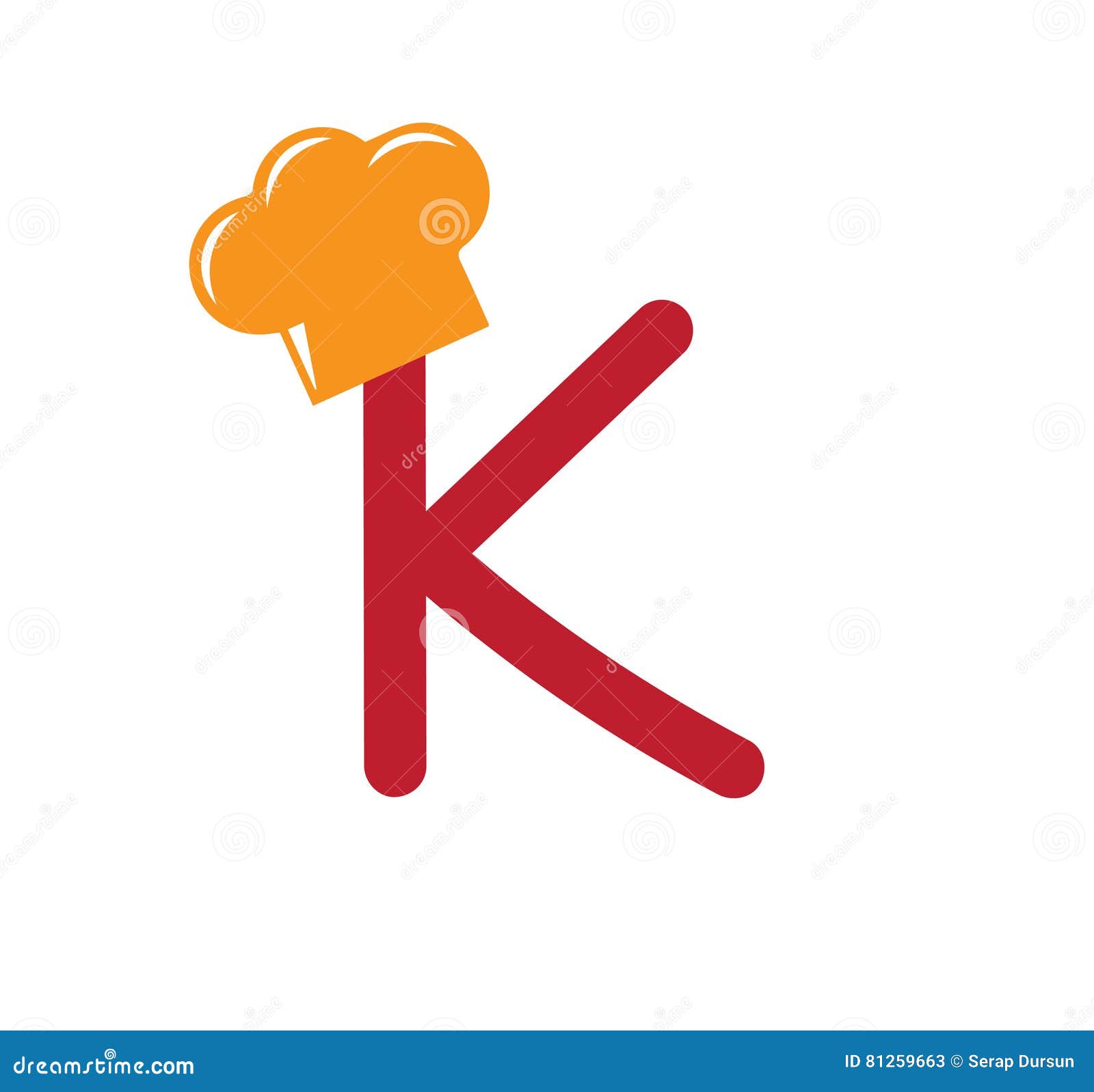 Cook Themed Alphabet Design Concept: K Stock Vector - Illustration of ...