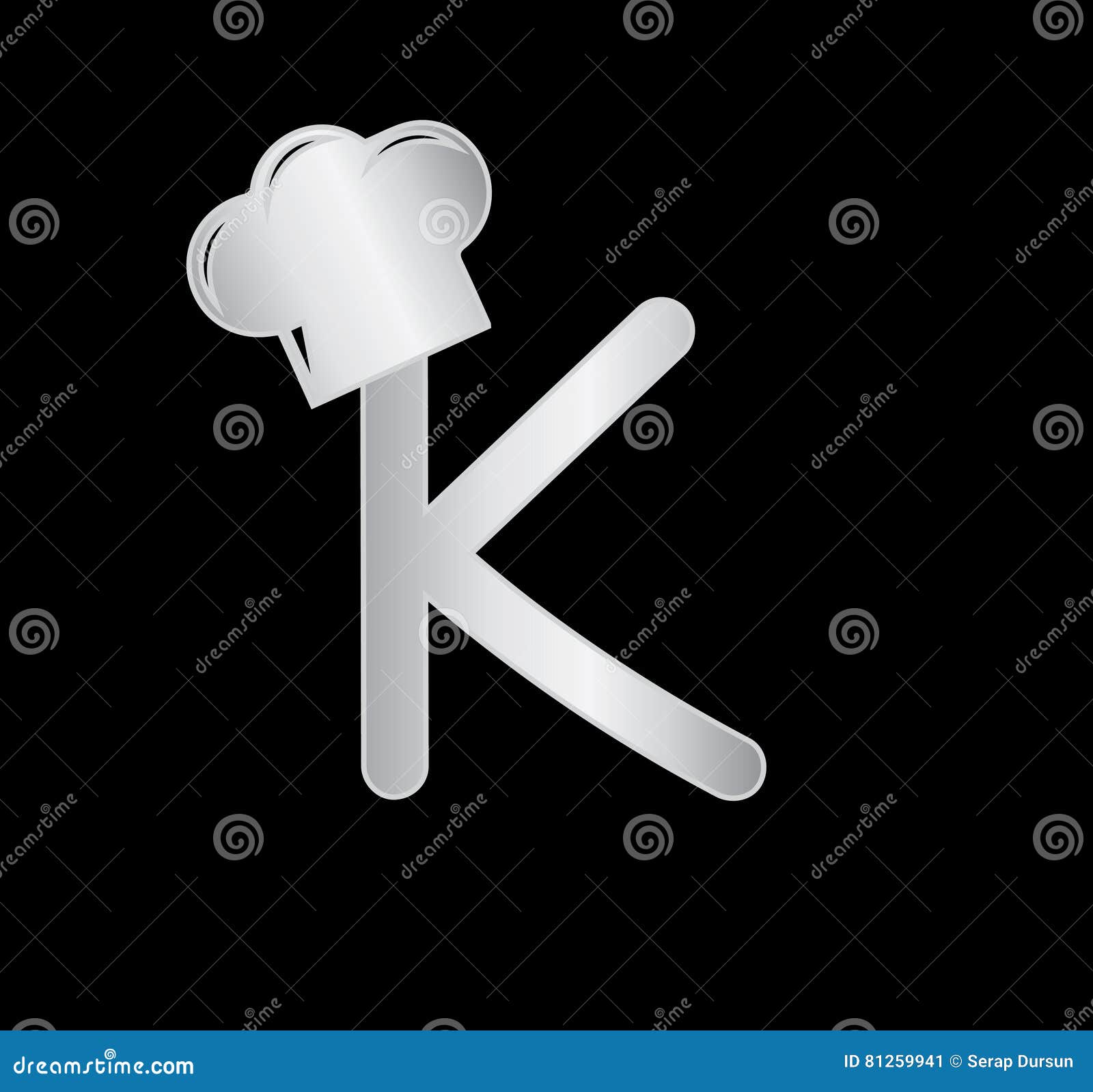 Cook Themed Alphabet Design Concept: K Stock Illustration ...