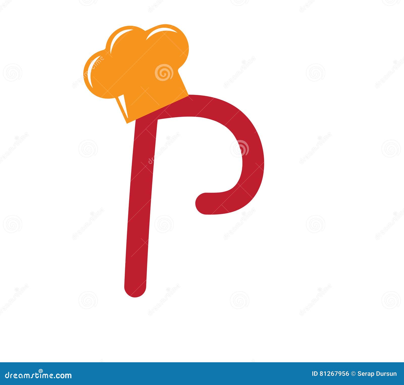 Cook Themed Alphabet Design Concept: P Stock Vector - Illustration of ...