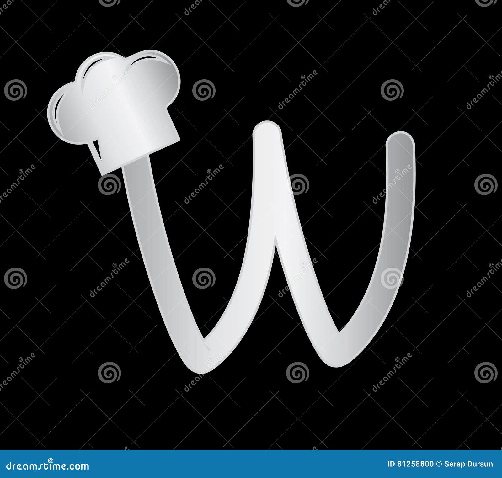 Cook Themed Alphabet Design Concept: W Stock Vector - Illustration of ...