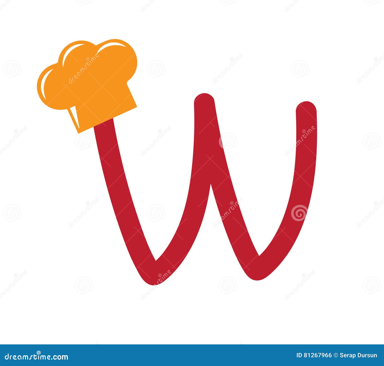 Cook Themed Alphabet Design Concept: W Stock Vector - Illustration of ...
