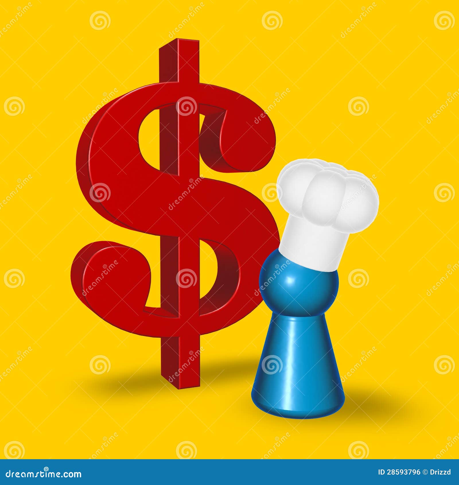 Cook Token and Dollar Symbol Stock Illustration - Illustration of sign ...