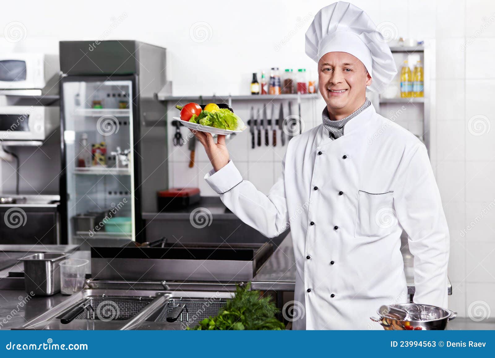 Cook in uniform stock image. Image of preparing, cook - 23994563