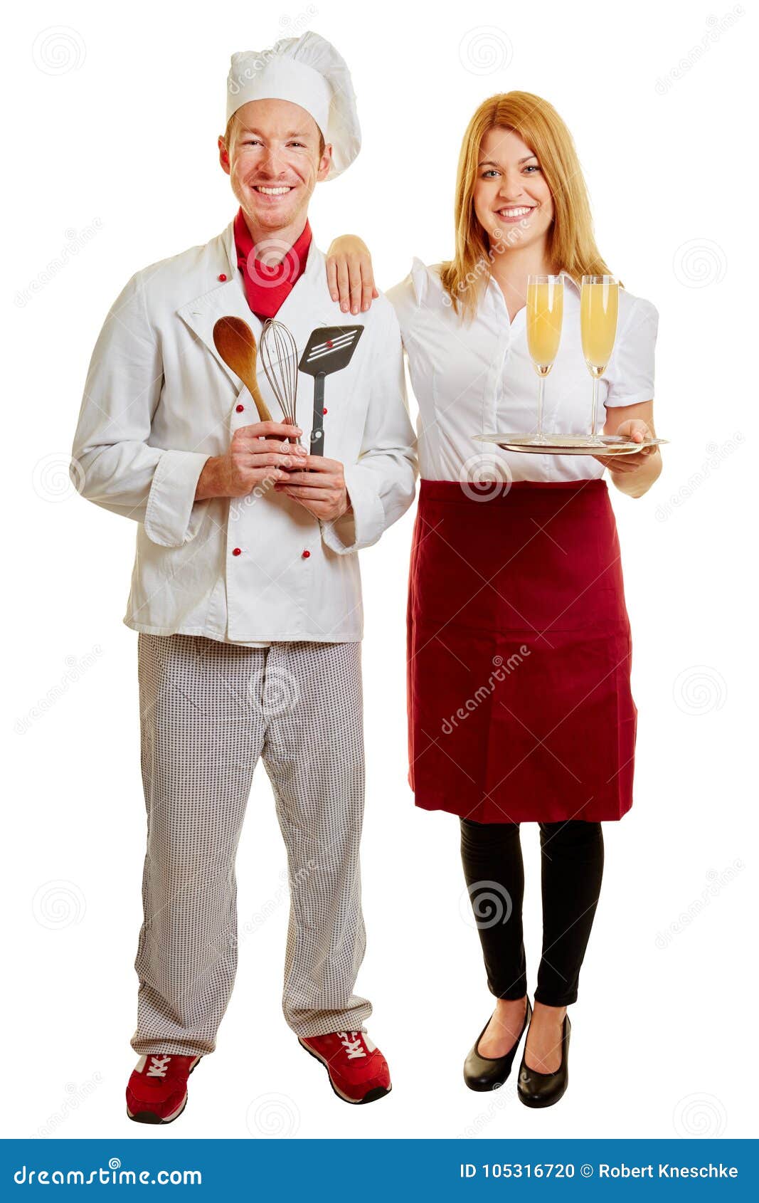 Cook and Waitress Together As a Team Stock Photo - Image of cooperation ...