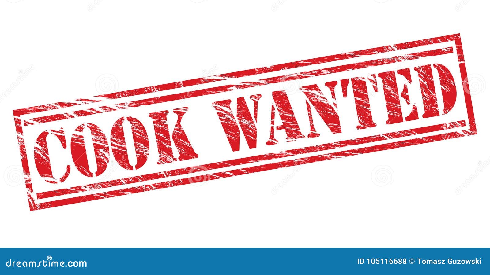 Cook Wanted Rubber Stamp Cartoon Vector | CartoonDealer.com #83543045