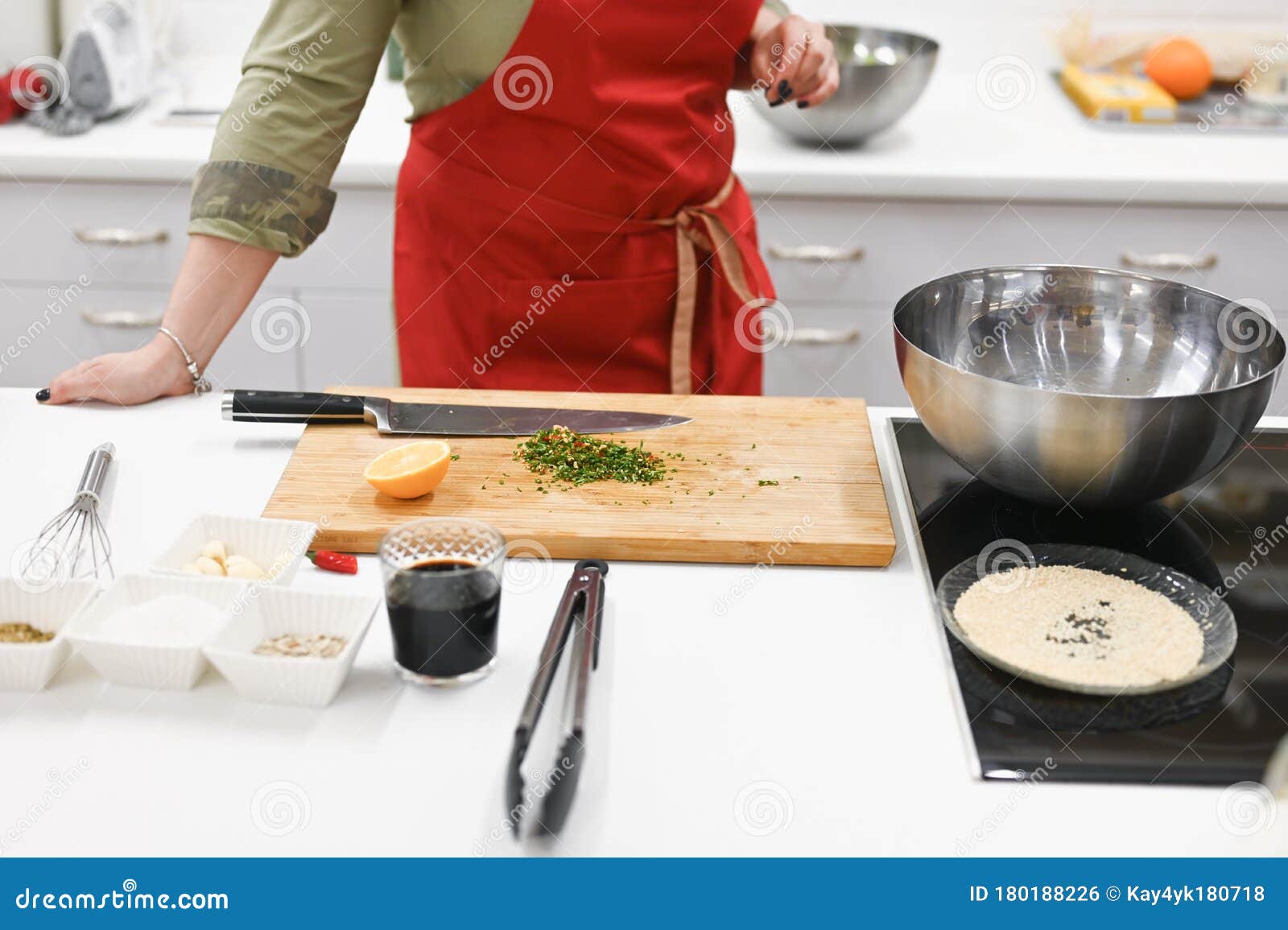 Cook at Work in the Kitchen. Cook in the Kitchen Stock Photo - Image of ...