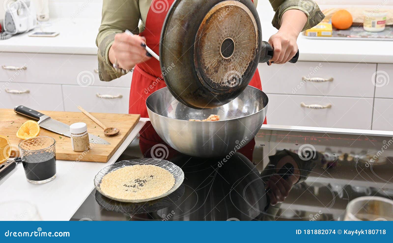 Cook at Work in the Kitchen. Cook in the Kitchen Stock Photo - Image of ...